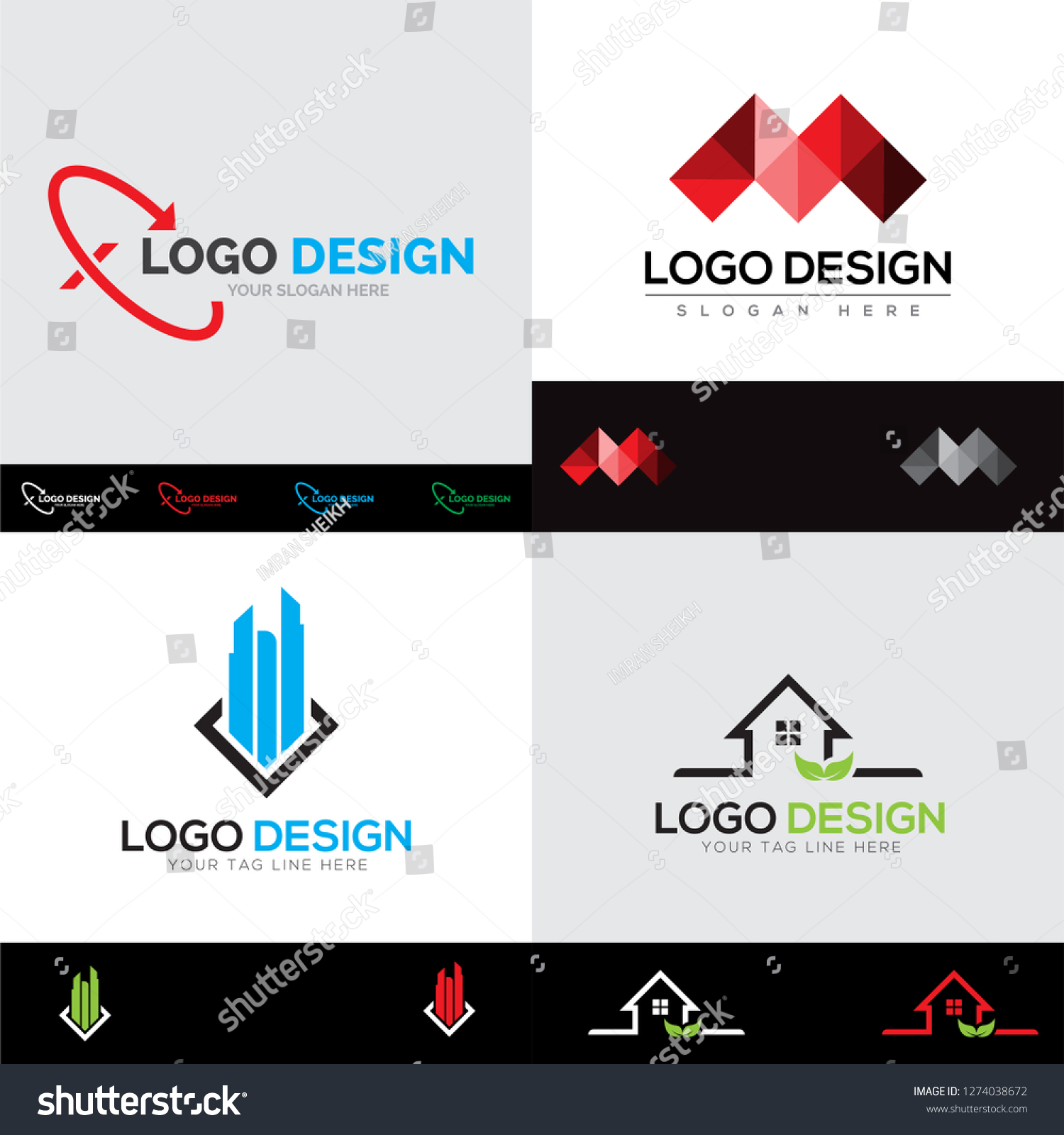 Logo Design Templates Set Stock Vector (Royalty Free) 1274038672 ...