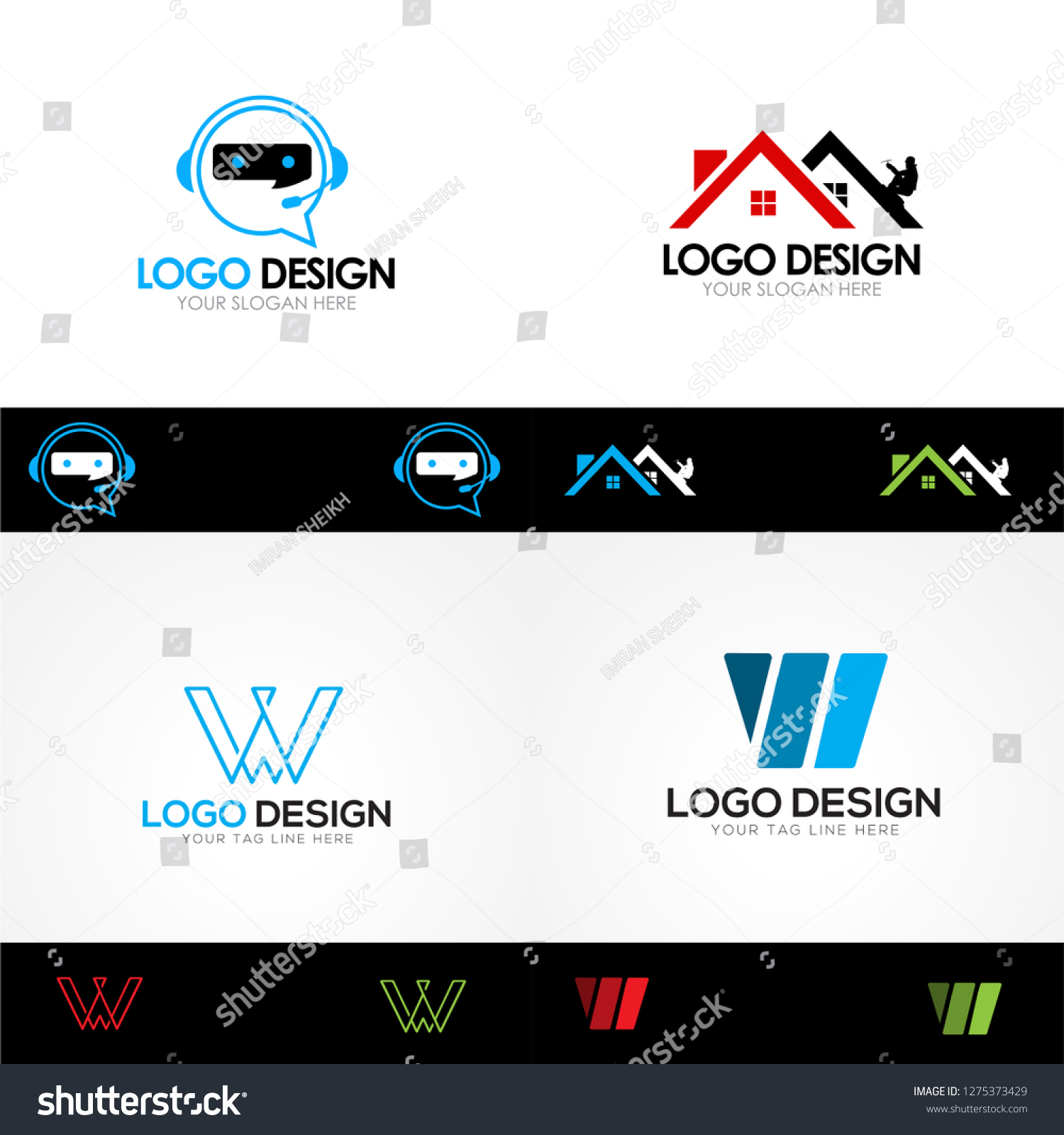 Logo Design Templates Set Stock Vector (Royalty Free) 1275373429 ...