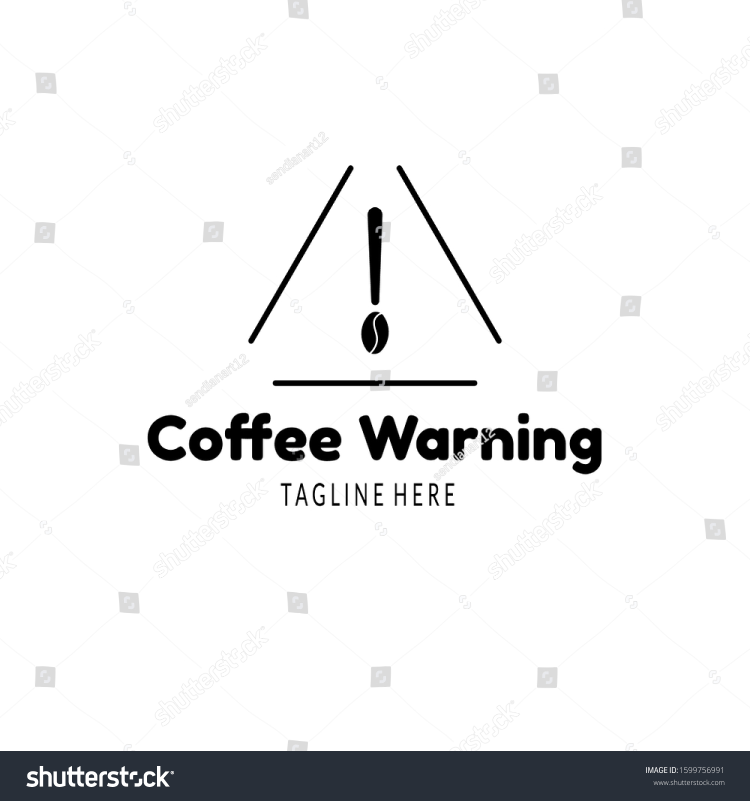 Logo Designs Coffee Warning Stock Vector (Royalty Free) 1599756991