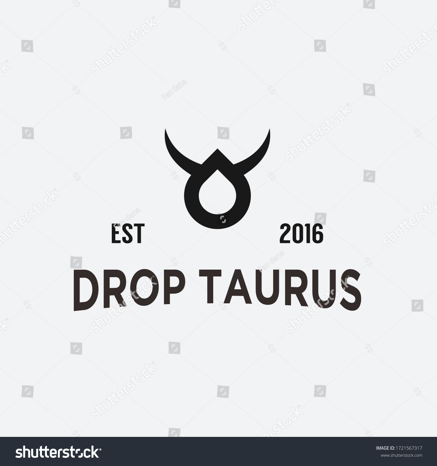 Logo Drop Taurus Horn Vector Stock Vector (Royalty Free) 1721567317