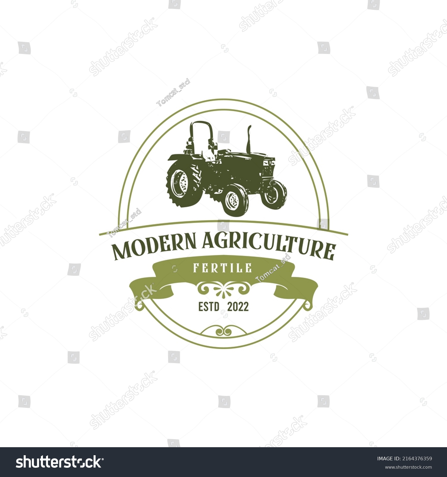 Logo Emblem Agriculture Tractor Vector Stock Vector (Royalty Free ...