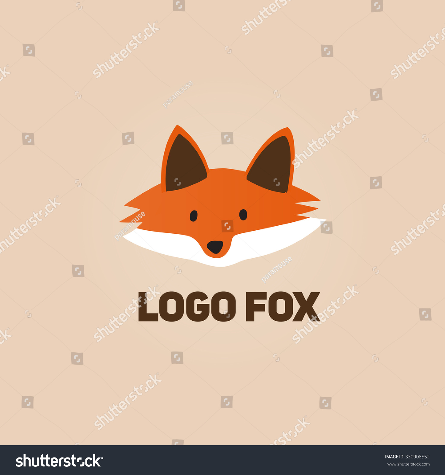 Logo Fox Face Isolated Vector Illustration Stock Vector (Royalty Free ...