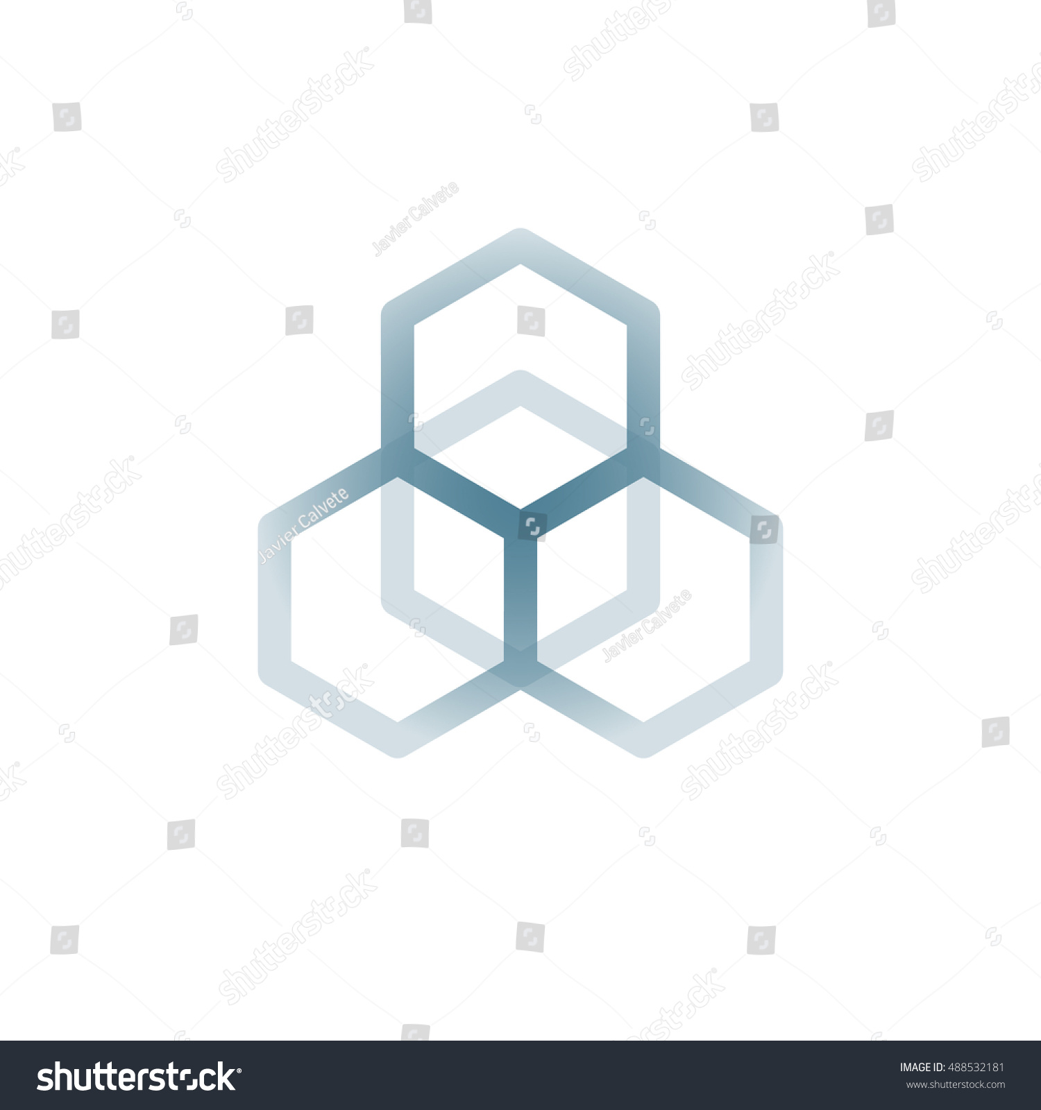 Logo Icon Blue Pentagon Structure Stock Vector (Royalty Free) 488532181 ...