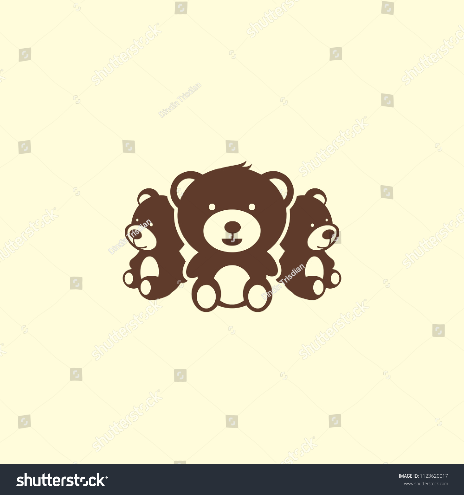 Logo Icon Cute 3 Bears Stock Vector (Royalty Free) 1123620017 ...