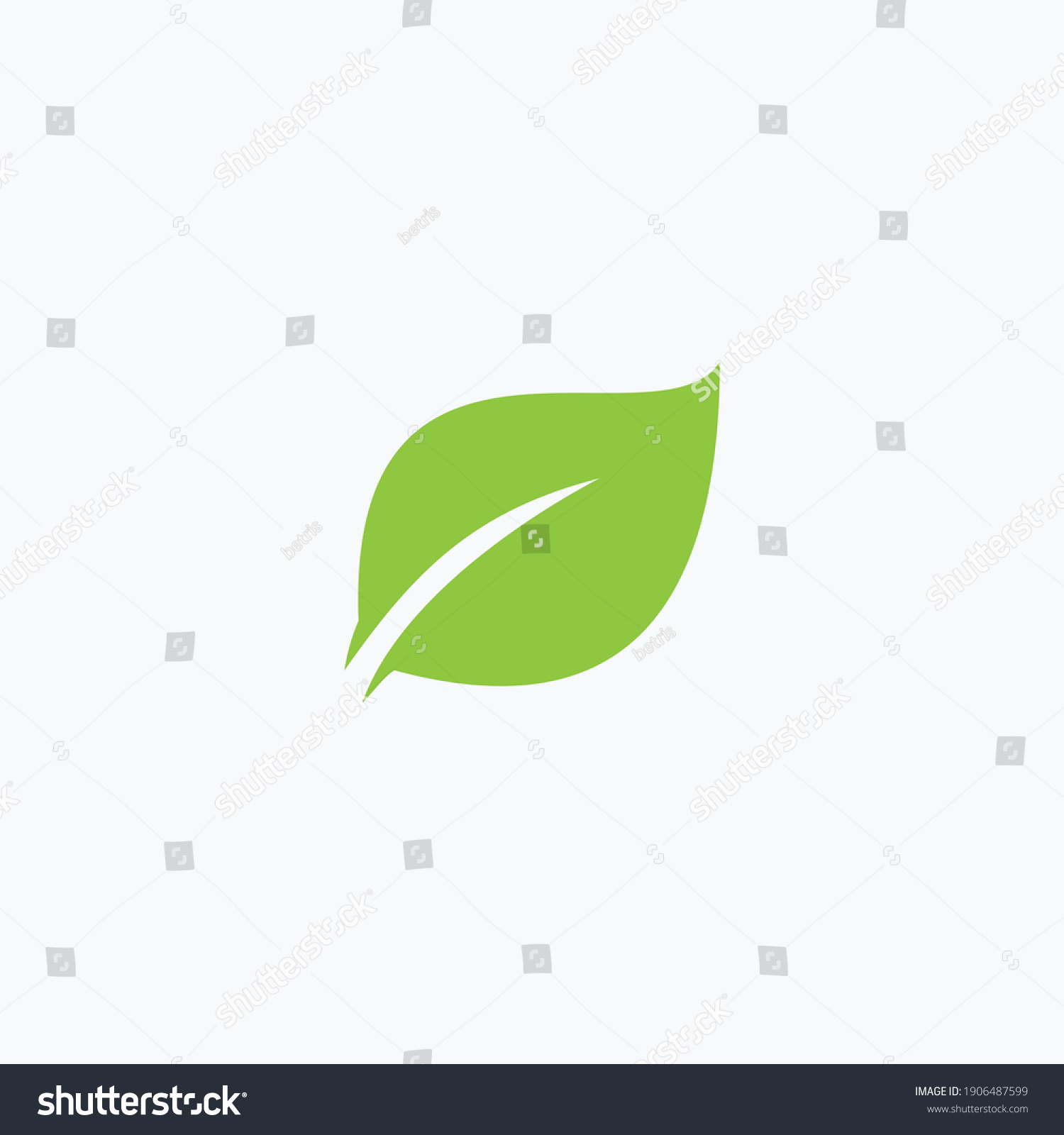 Logo Icon One Green Leaf Stock Vector (Royalty Free) 1906487599 | Shutterstock