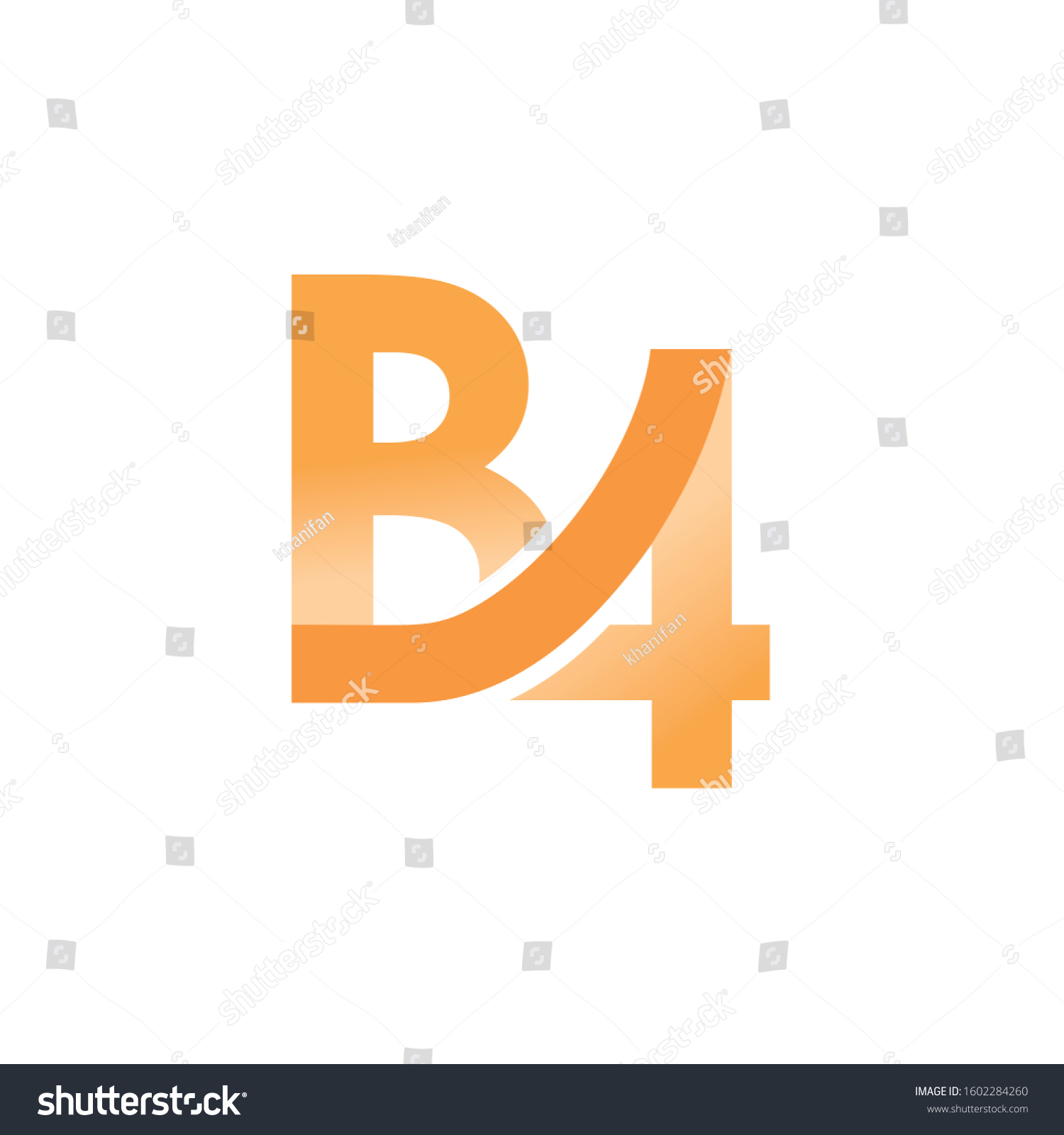 Logo Initial B4 Vector Inspiration Stock Vector (Royalty Free ...