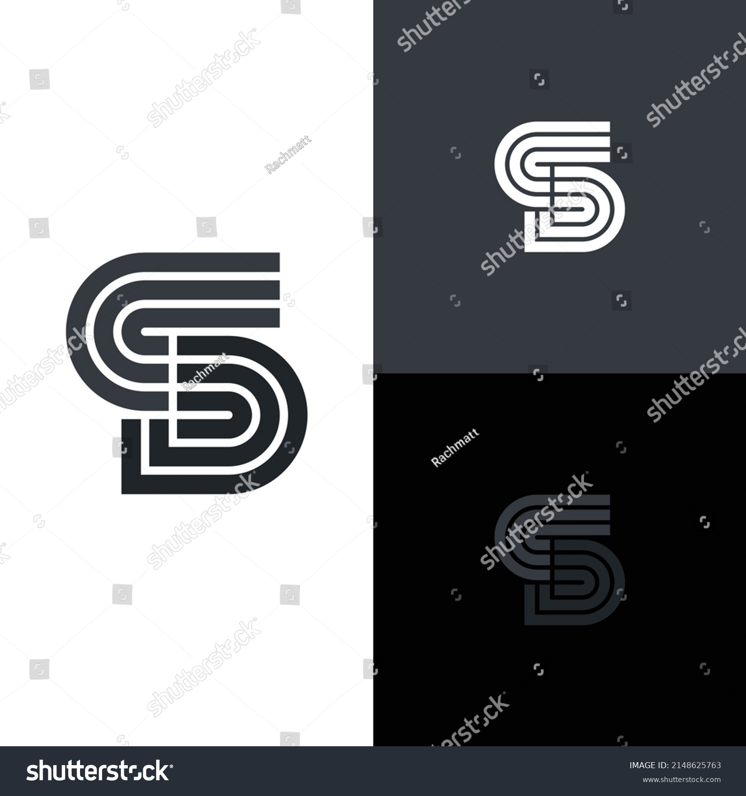 Logo Initials Letter Sd Modern Clean Stock Vector (Royalty Free ...