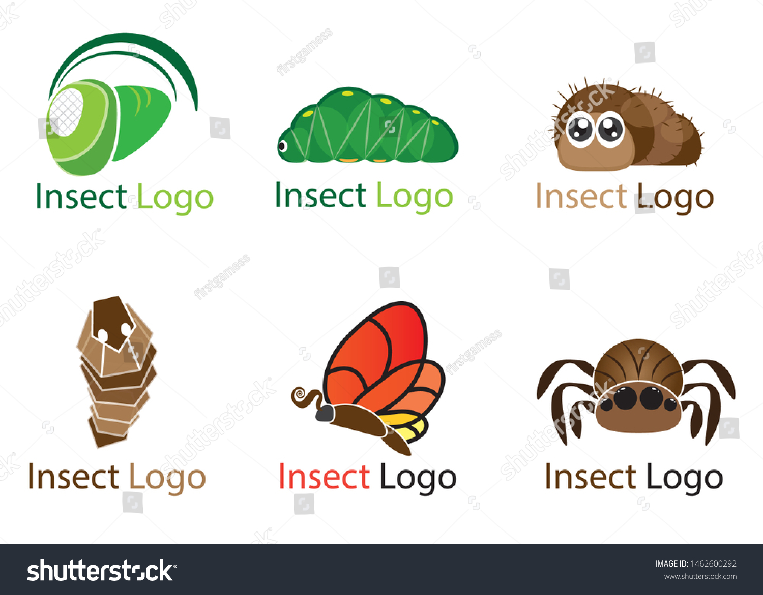 Logo Insect Cute Design 2 Stock Vector (Royalty Free) 1462600292 ...