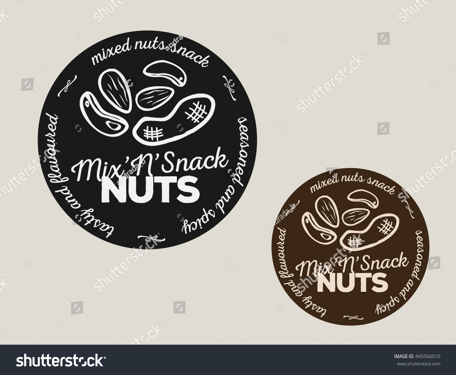 Logo Label Mixed Nuts Snack Stock Vector (Royalty Free) 445566010 ...