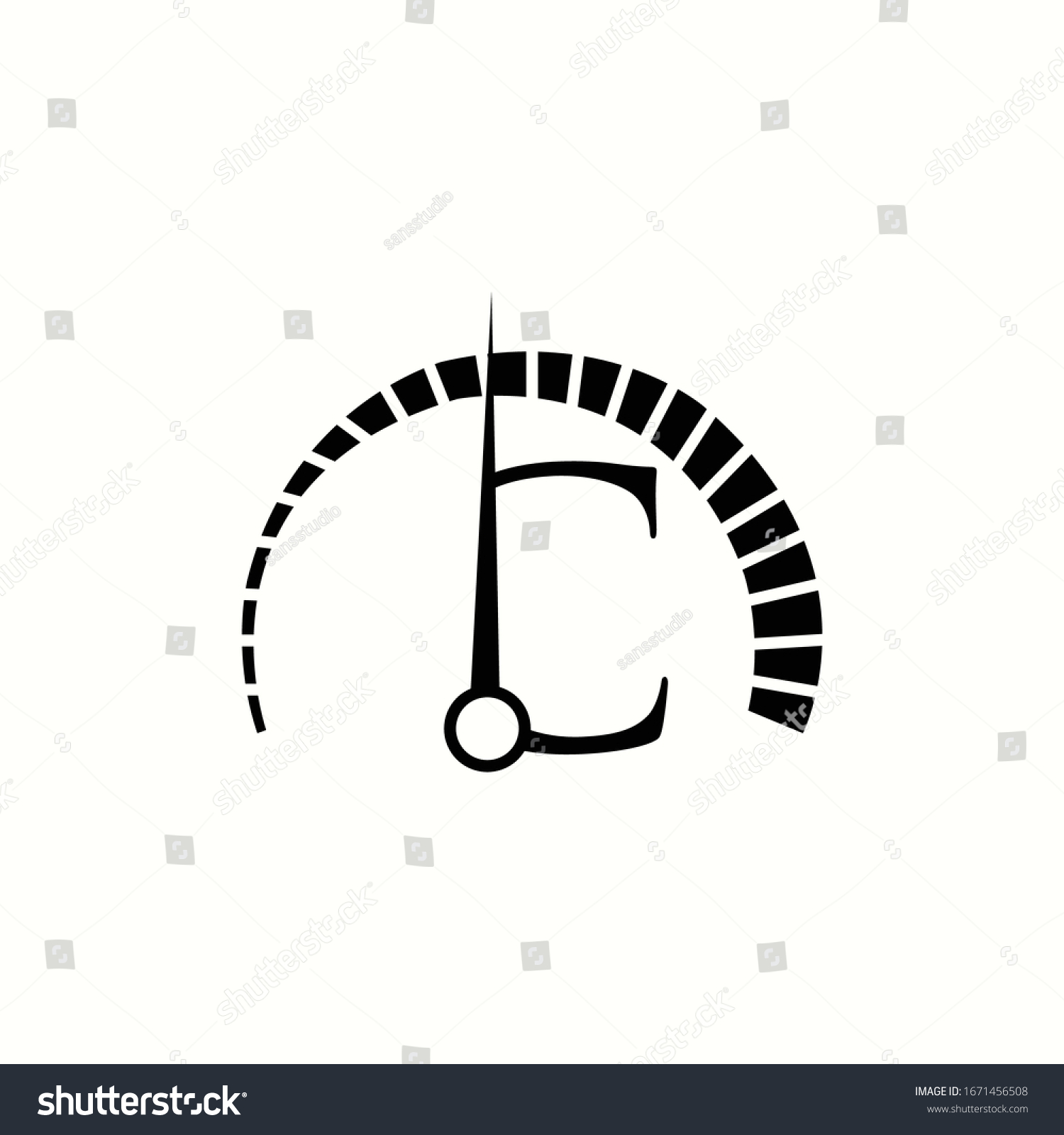 Logo Letter C Icon Speedometer Vector Stock Vector (Royalty Free ...