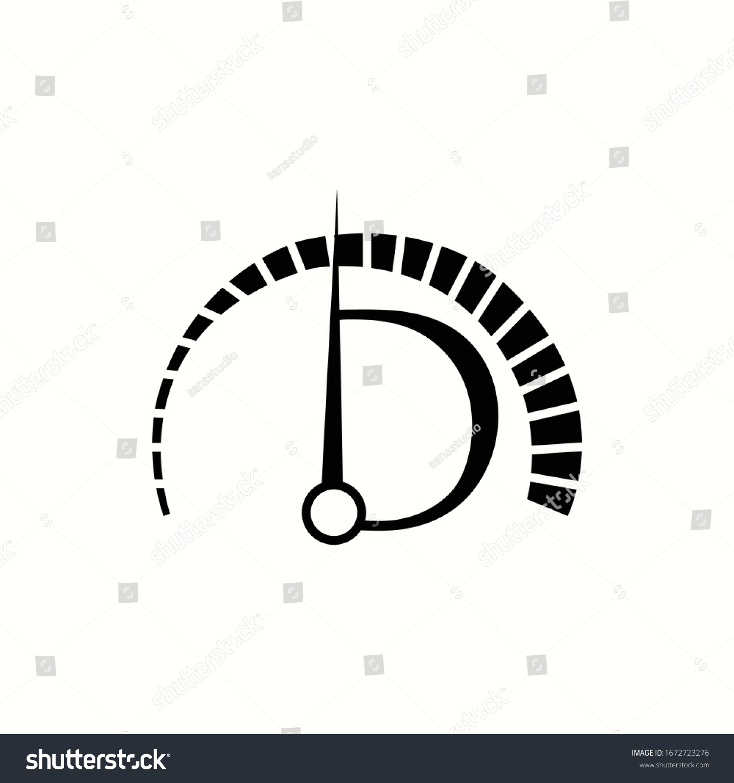 Logo Letter D Icon Speedometer Vector Stock Vector (Royalty Free ...