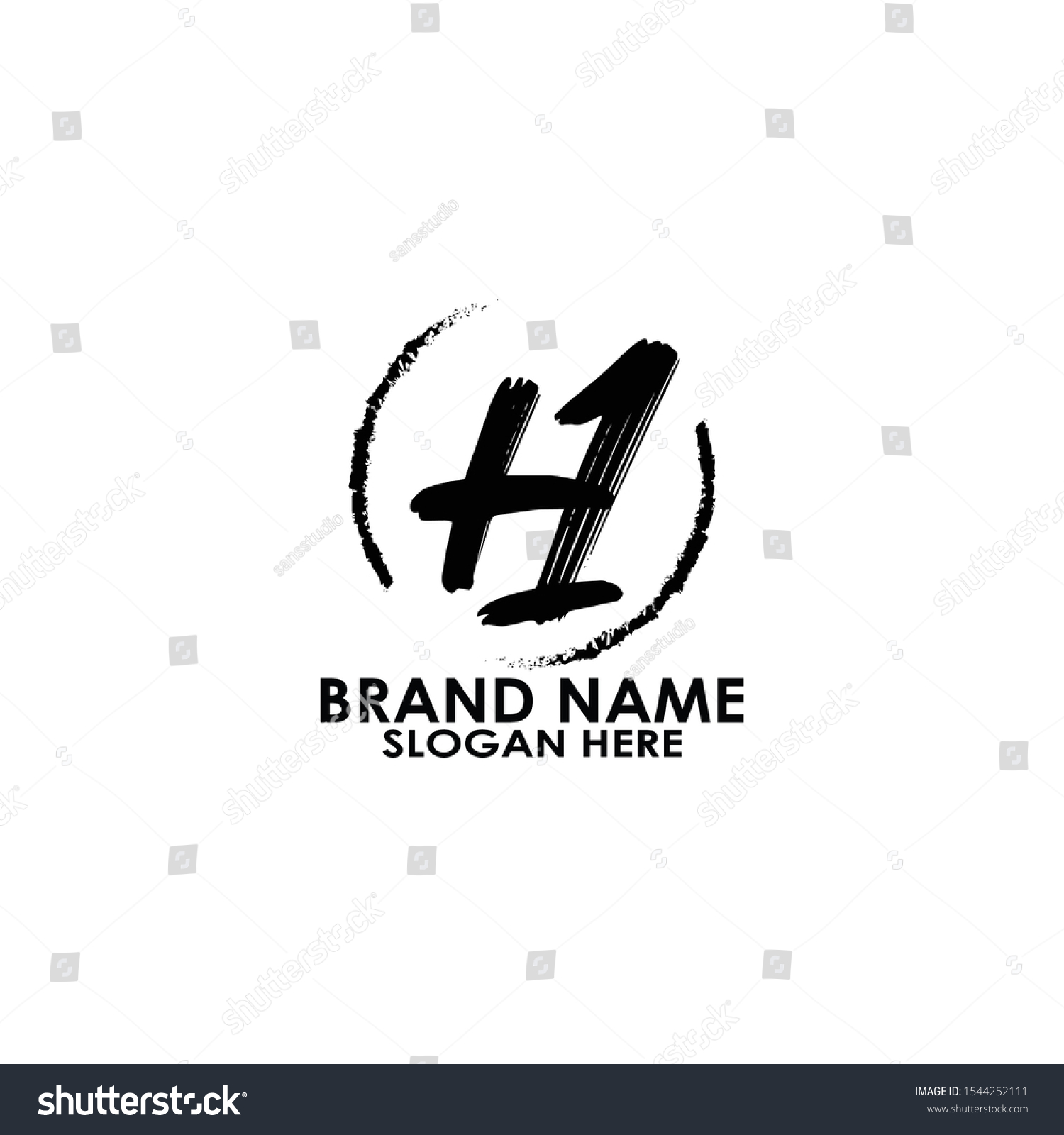 Logo Letter H1 Vector Design Stock Vector (Royalty Free) 1544252111