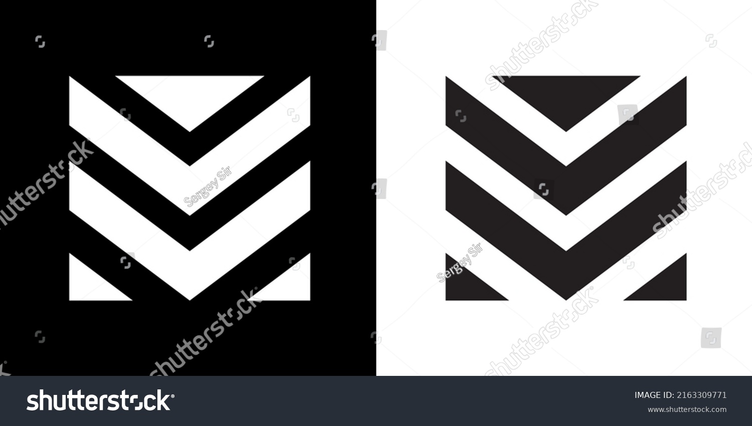 Logo Letter M Square Parallel Lines Stock Vector (Royalty Free ...