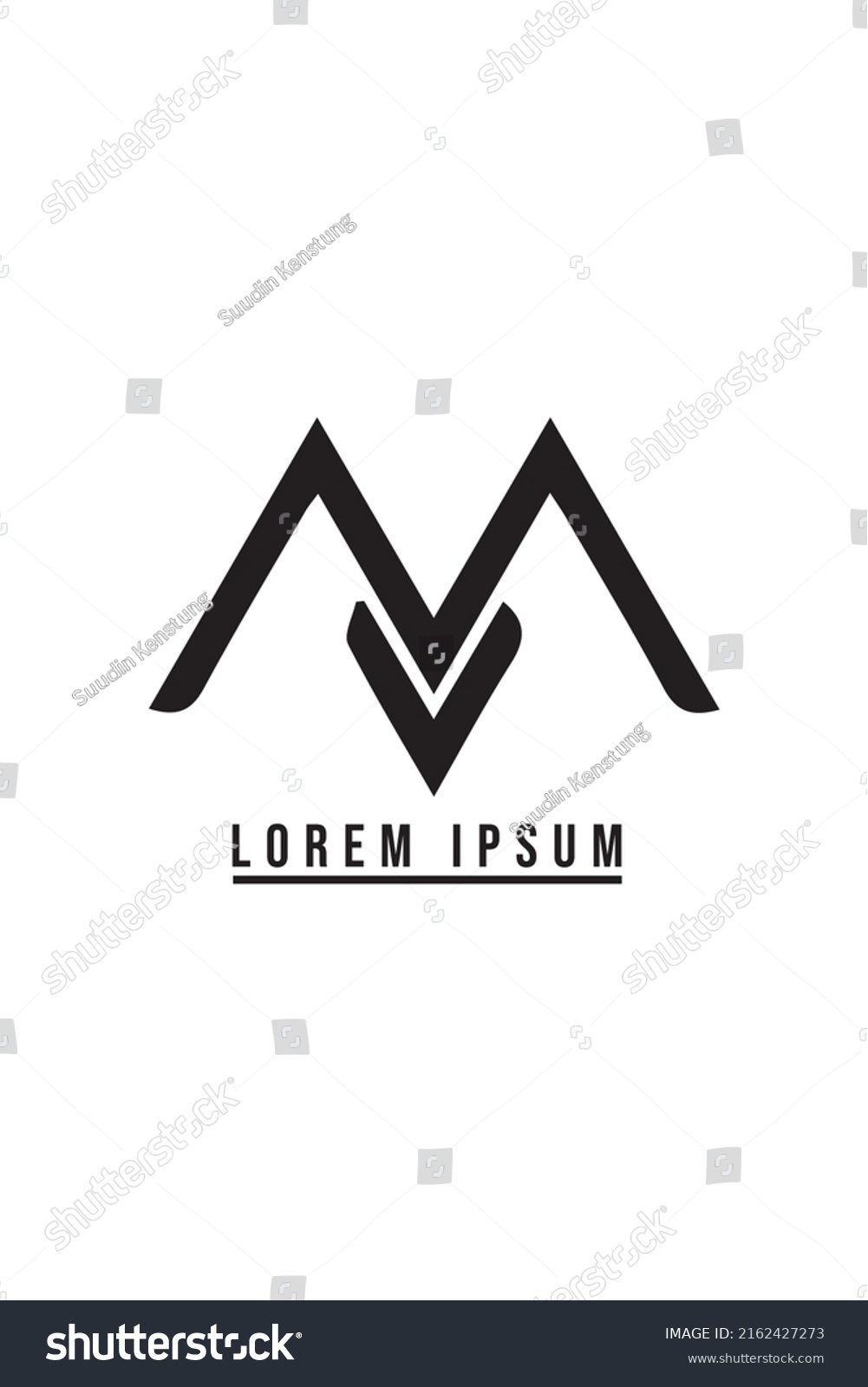 Logo Letter Mv Color Black Vector Stock Vector (Royalty Free ...