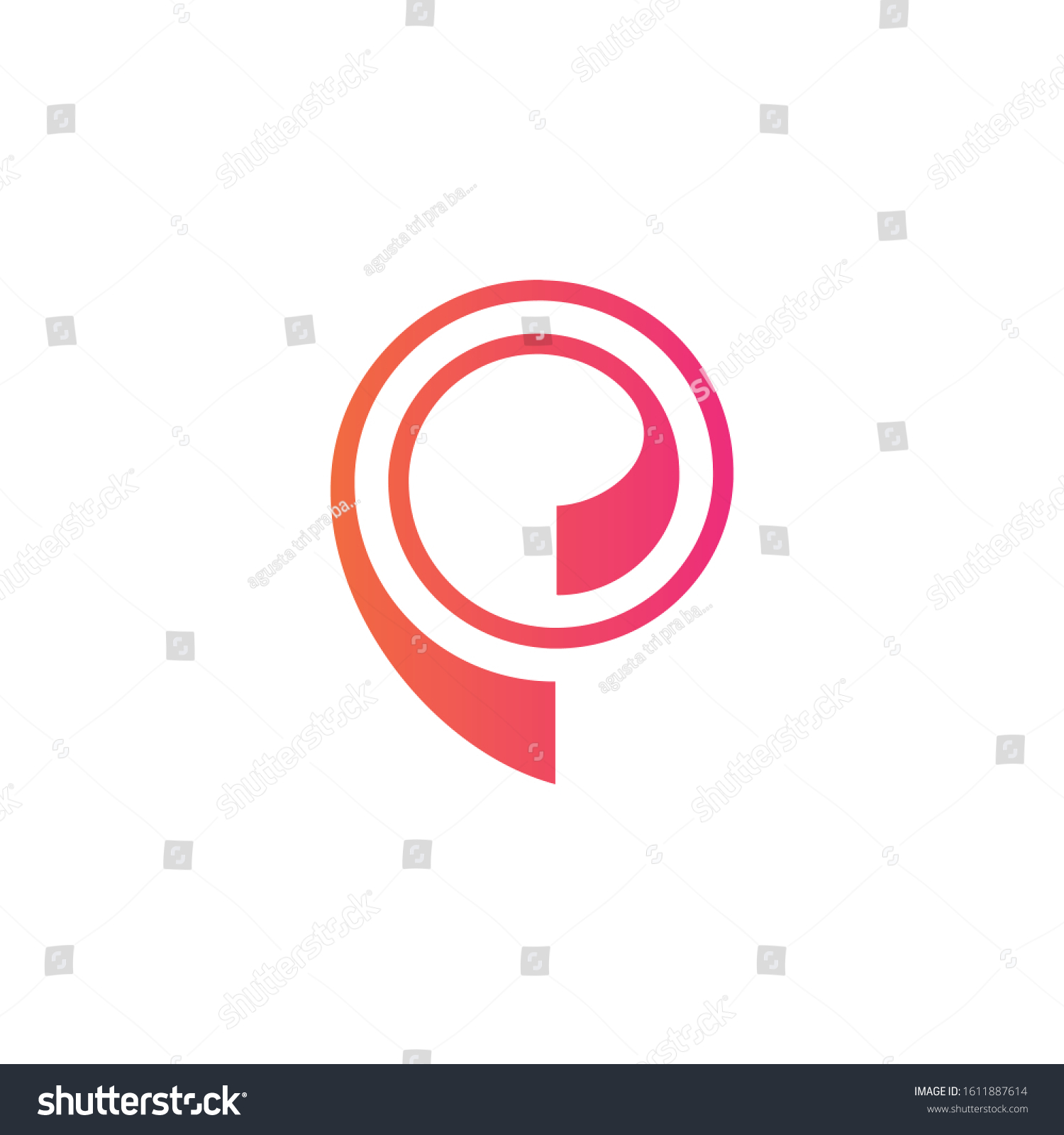 Logo Letter P Circle Vector Stock Vector (Royalty Free) 1611887614