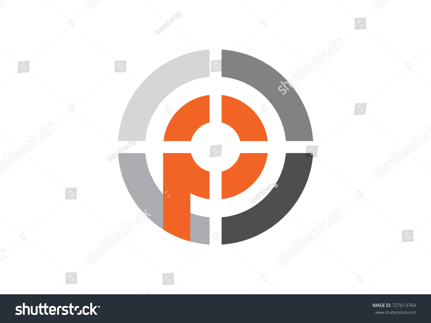 Logo Letter P Target Icon Stock Vector (Royalty Free) 727613764