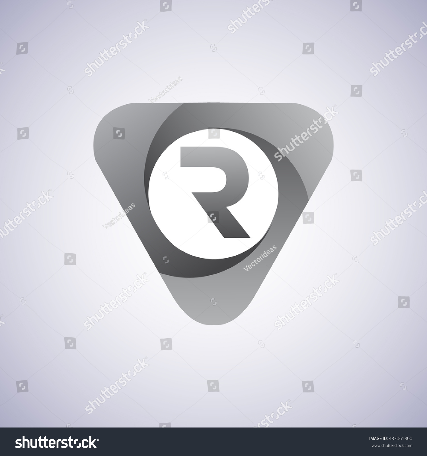 Logo Letter R Rounded Triangle Shape Stock Vector (Royalty Free ...