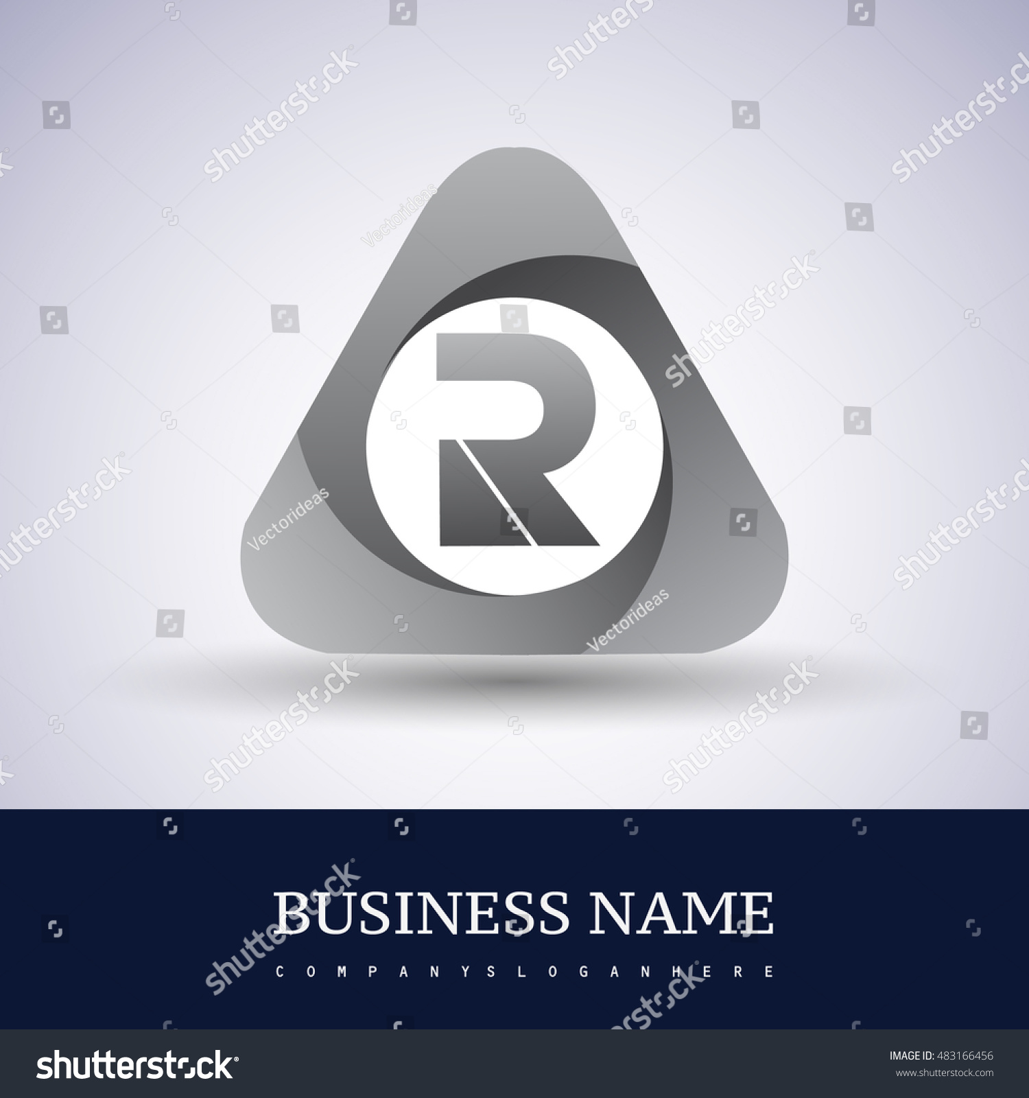 Logo Letter R Rounded Triangle Shape Stock Vector (Royalty Free ...