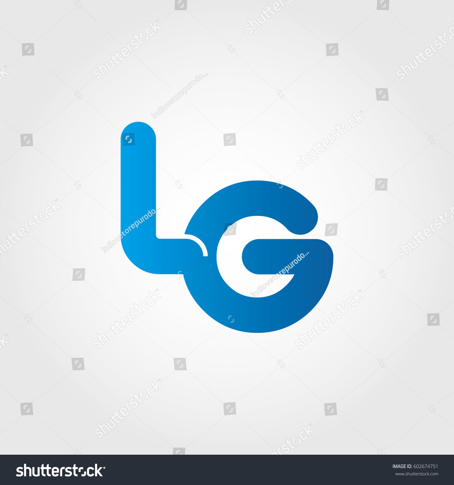 Logo Letters Lg Blue Stock Vector (Royalty Free) 602674751