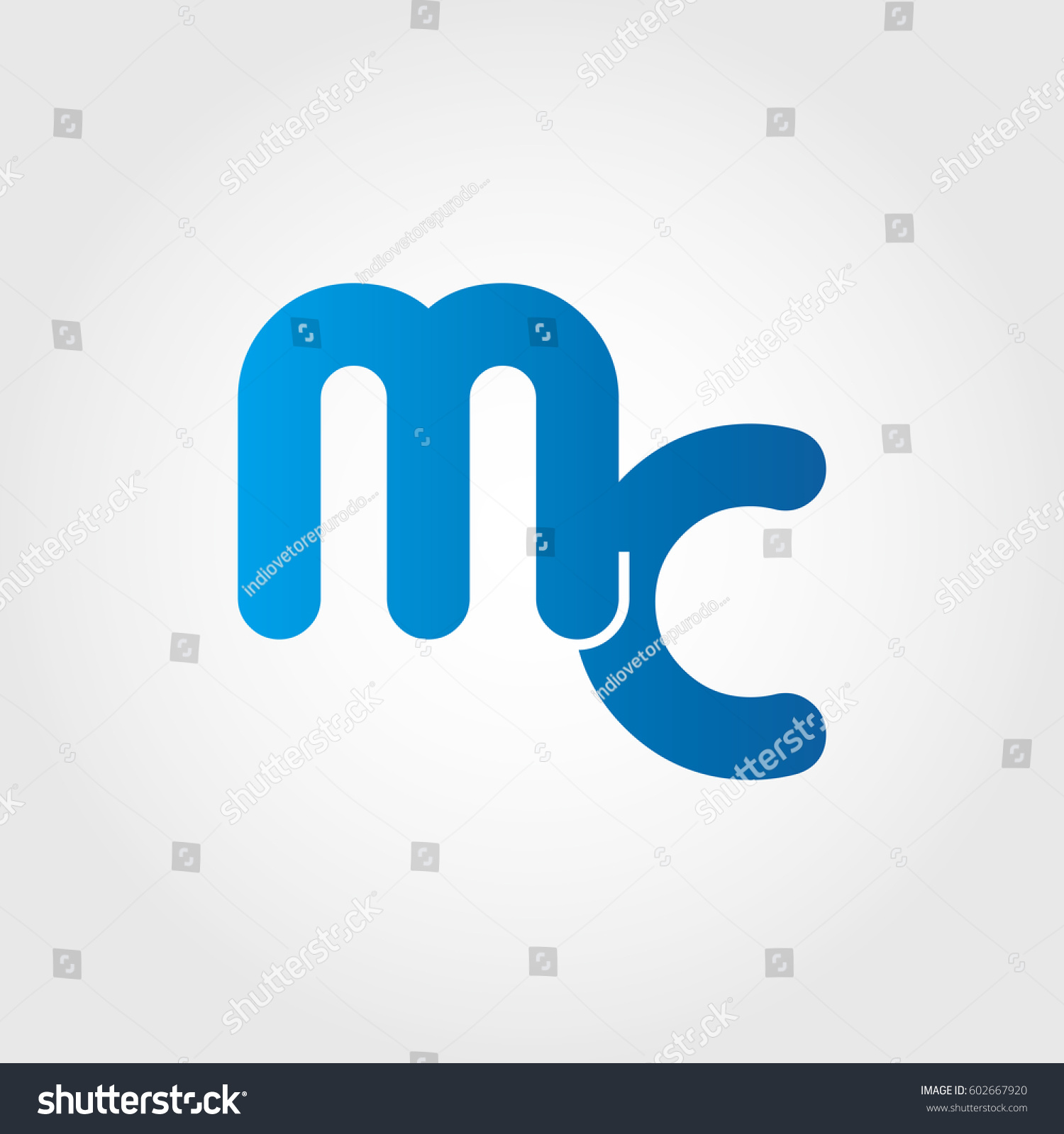 Logo Letters Mc Blue Stock Vector (Royalty Free) 602667920