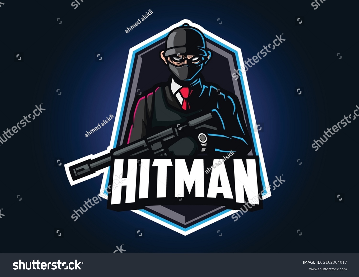 Logo Mascot Hitman Illustration Vector Stock Vector (Royalty Free ...