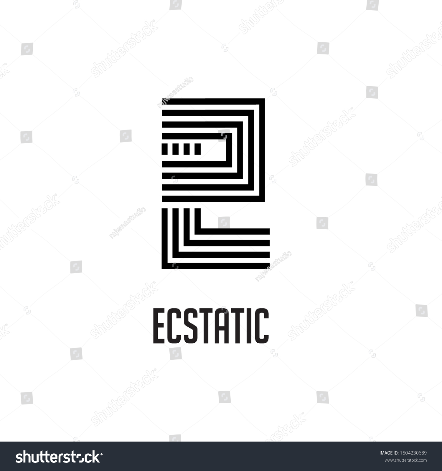 Logo Minimalis Line Letter E Stock Vector (Royalty Free) 1504230689 ...