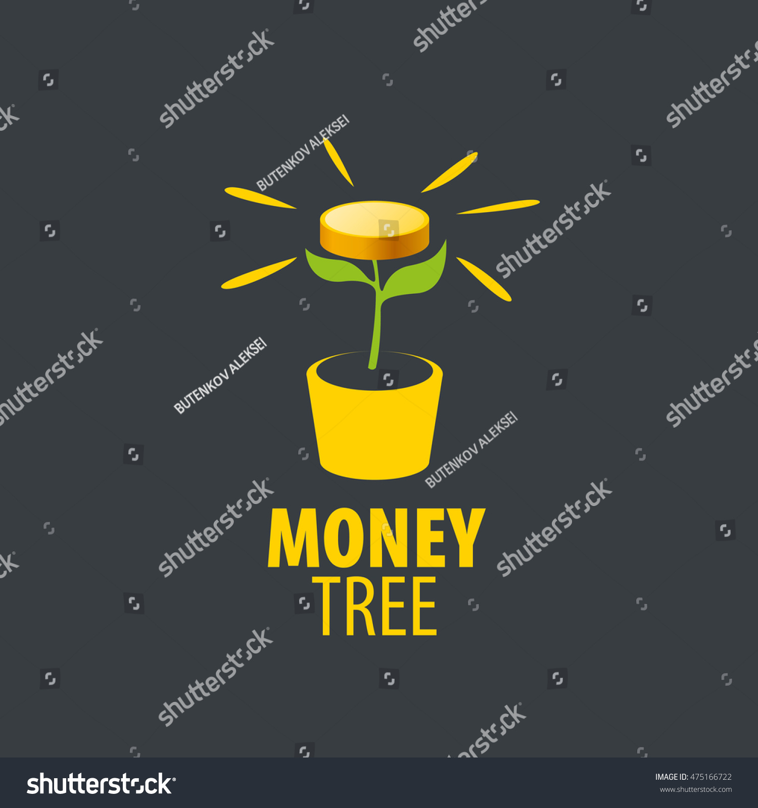 Logo Money Tree Stock Vector (Royalty Free) 475166722 | Shutterstock