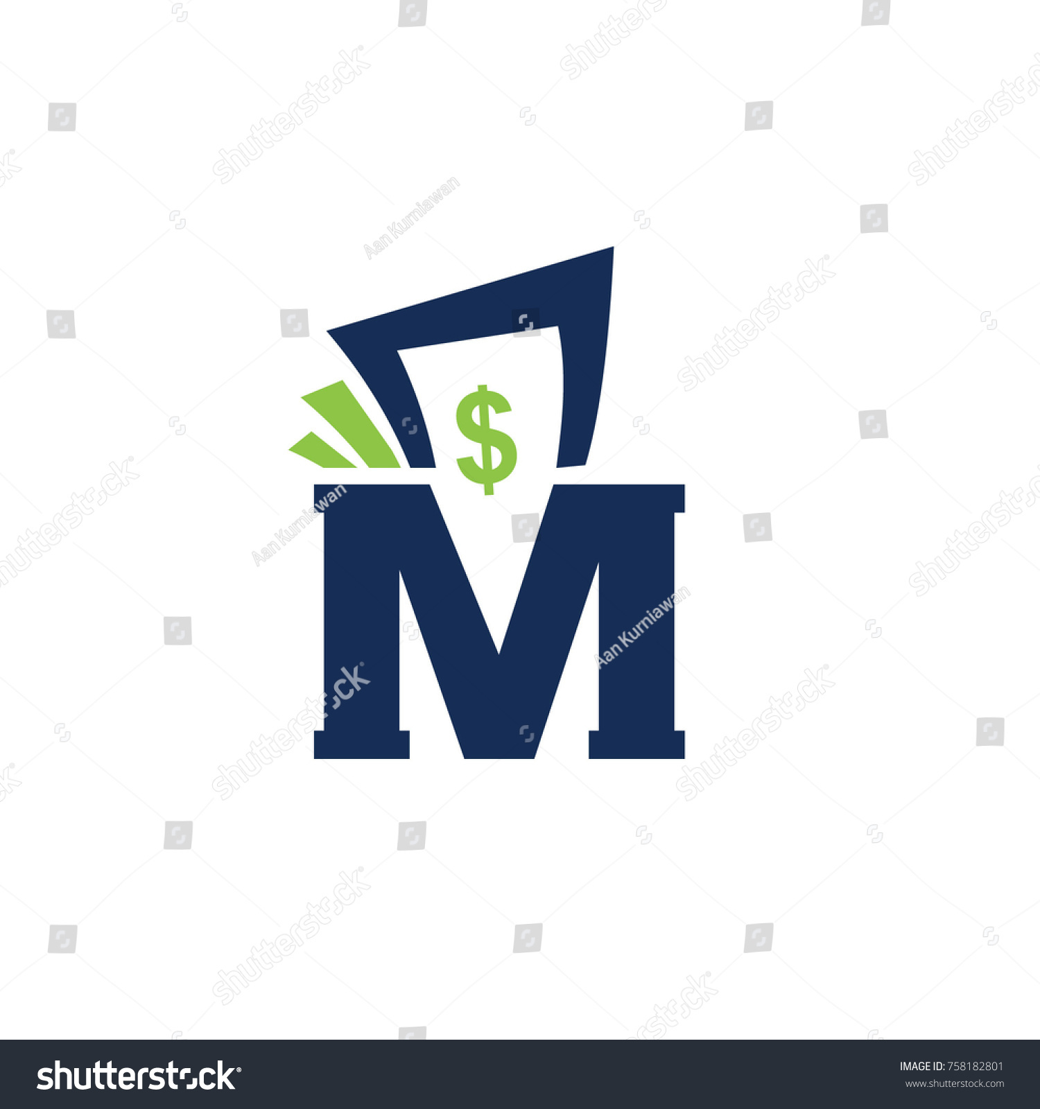 Logo Money Vector Flat Template Stock Vector (Royalty Free) 758182801
