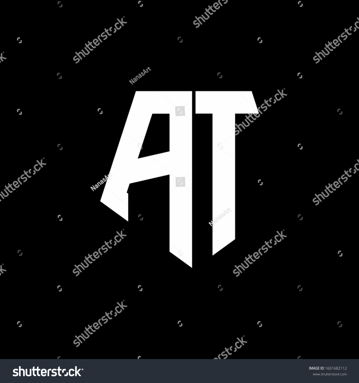 Logo Monogram Pentagon Shape Style Design Stock Vector (Royalty Free ...