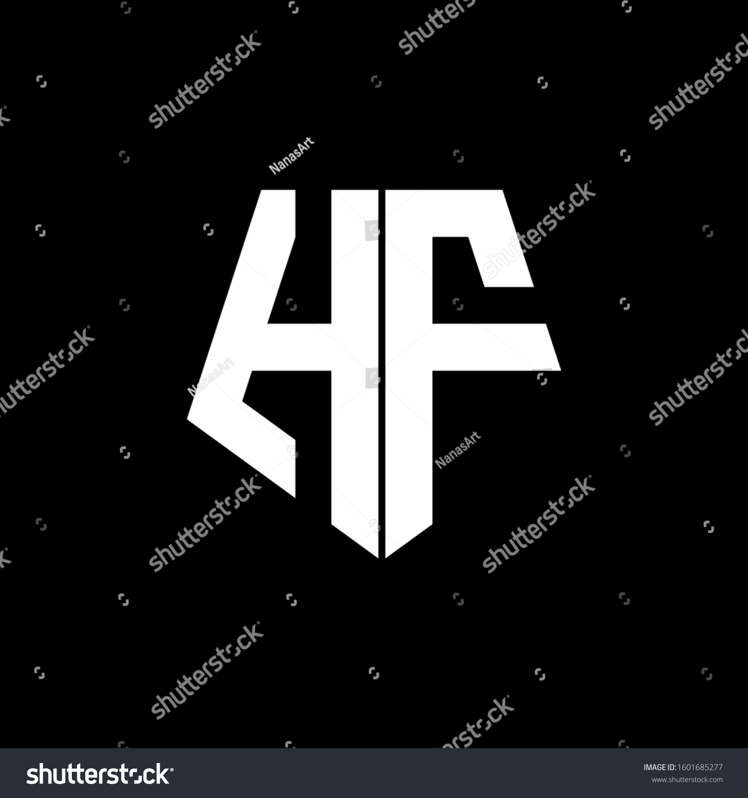 Logo Monogram Pentagon Shape Style Design Stock Vector (Royalty Free ...