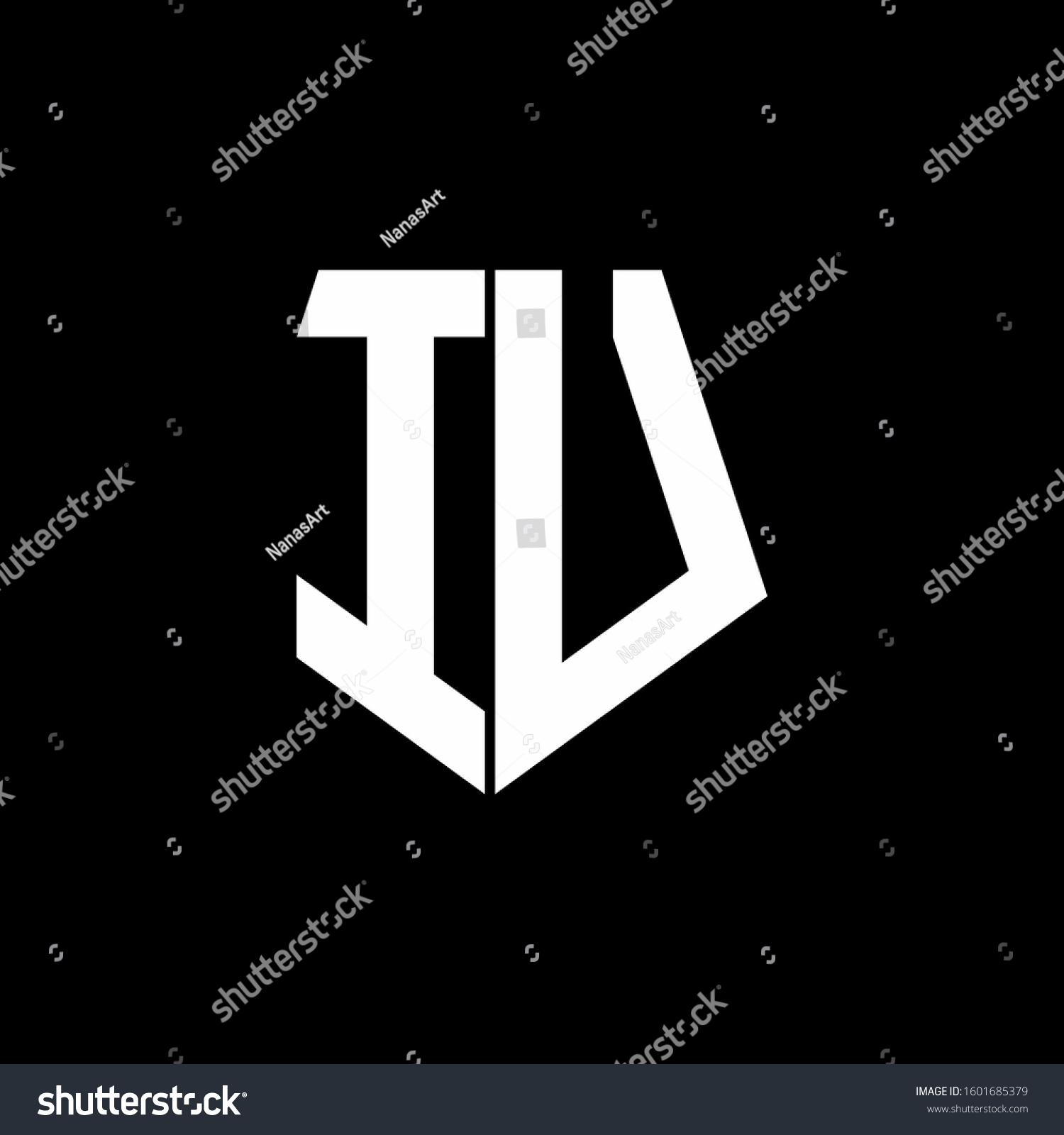 Logo Monogram Pentagon Shape Style Design Stock Vector (Royalty Free ...