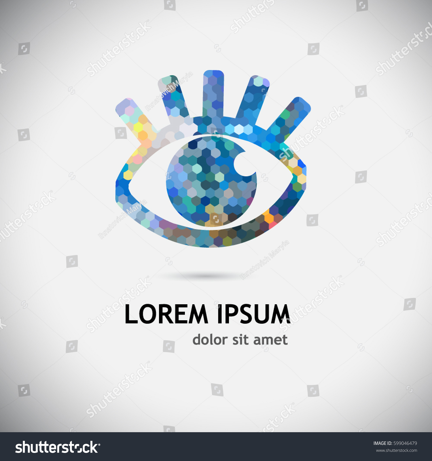 Logo Mosaic Eye Vector Stock Vector (Royalty Free) 599046479 | Shutterstock