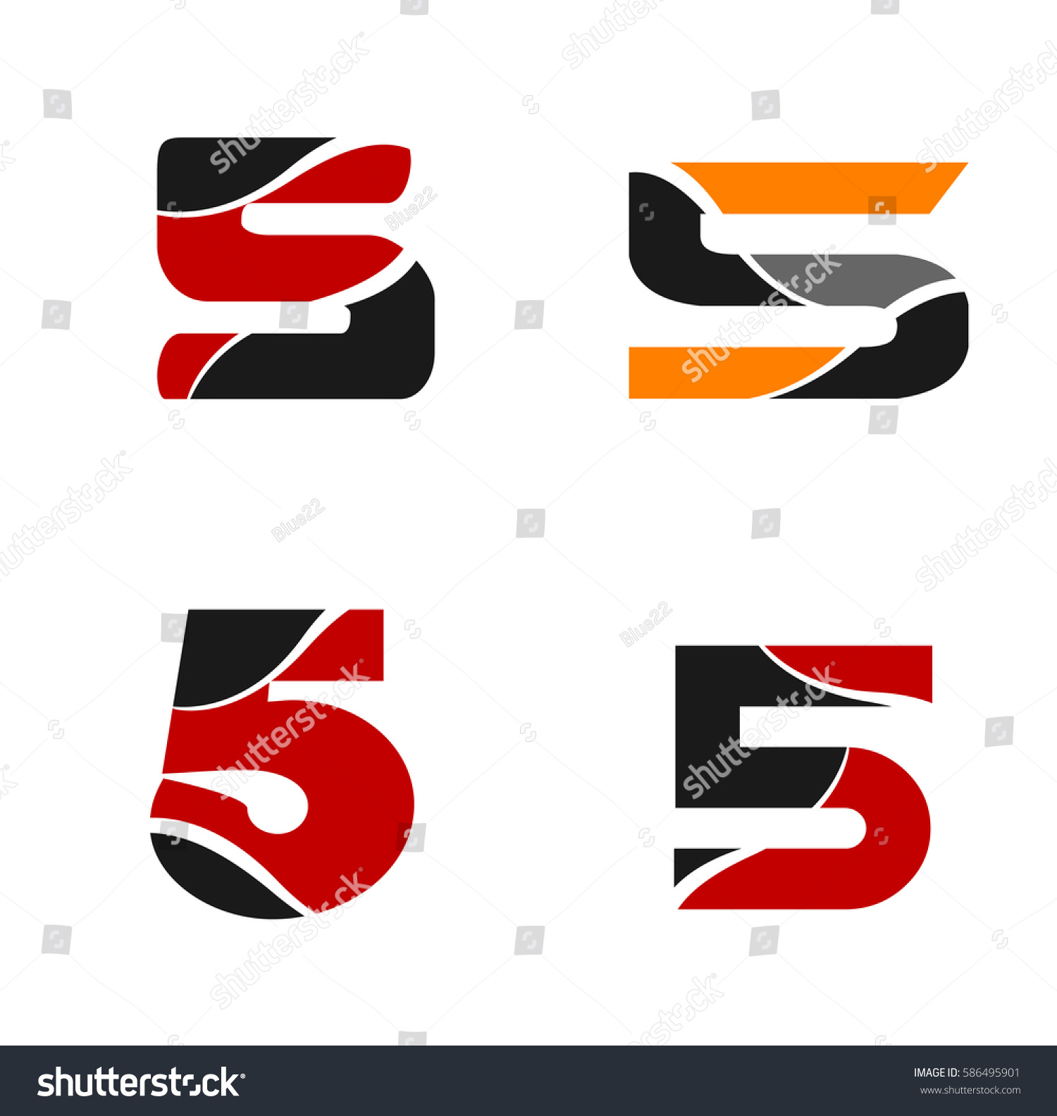 Logo Number 5 Company Vector Design Stock Vector (Royalty Free ...