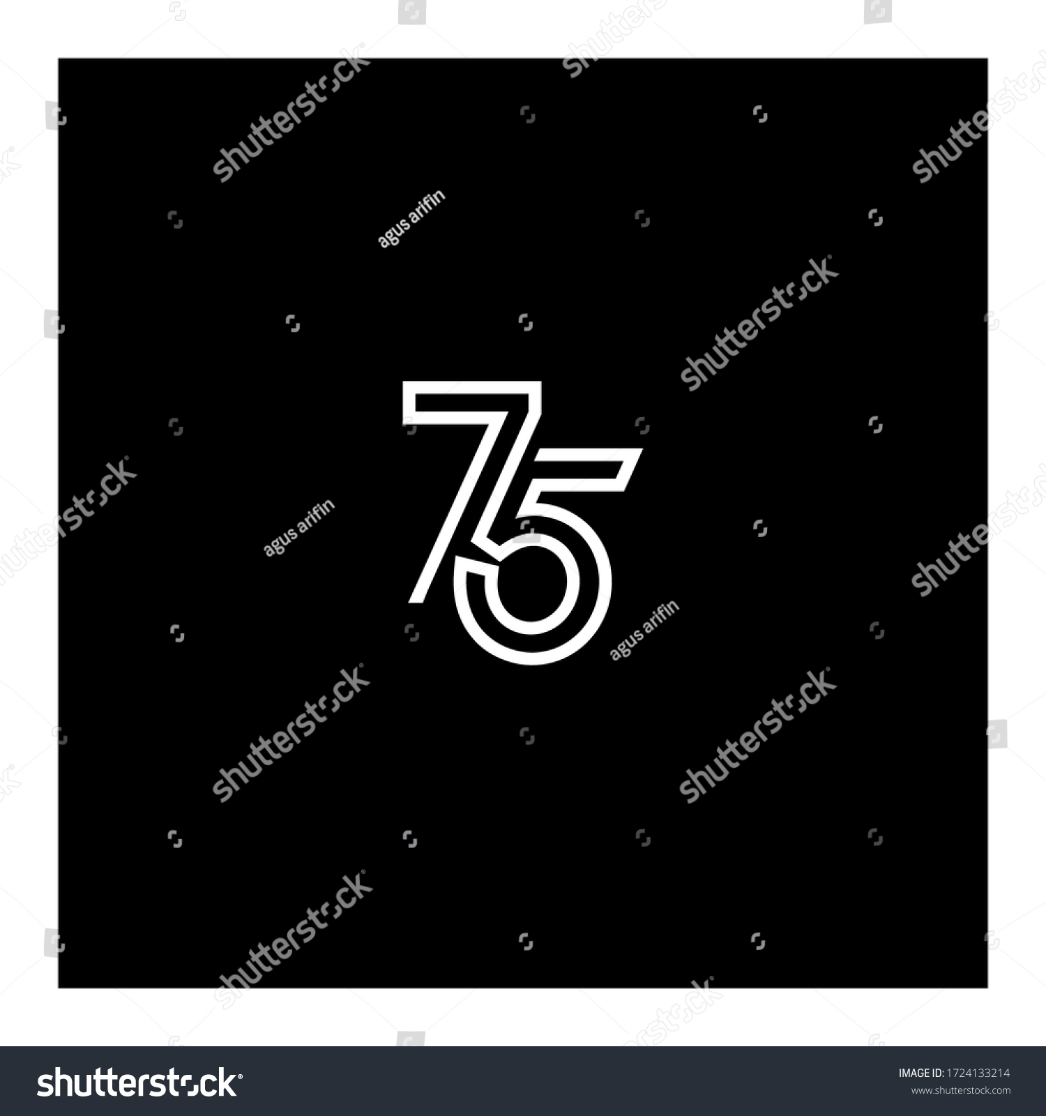 Logo Number 75 Free Vector Stock Vector (Royalty Free) 1724133214