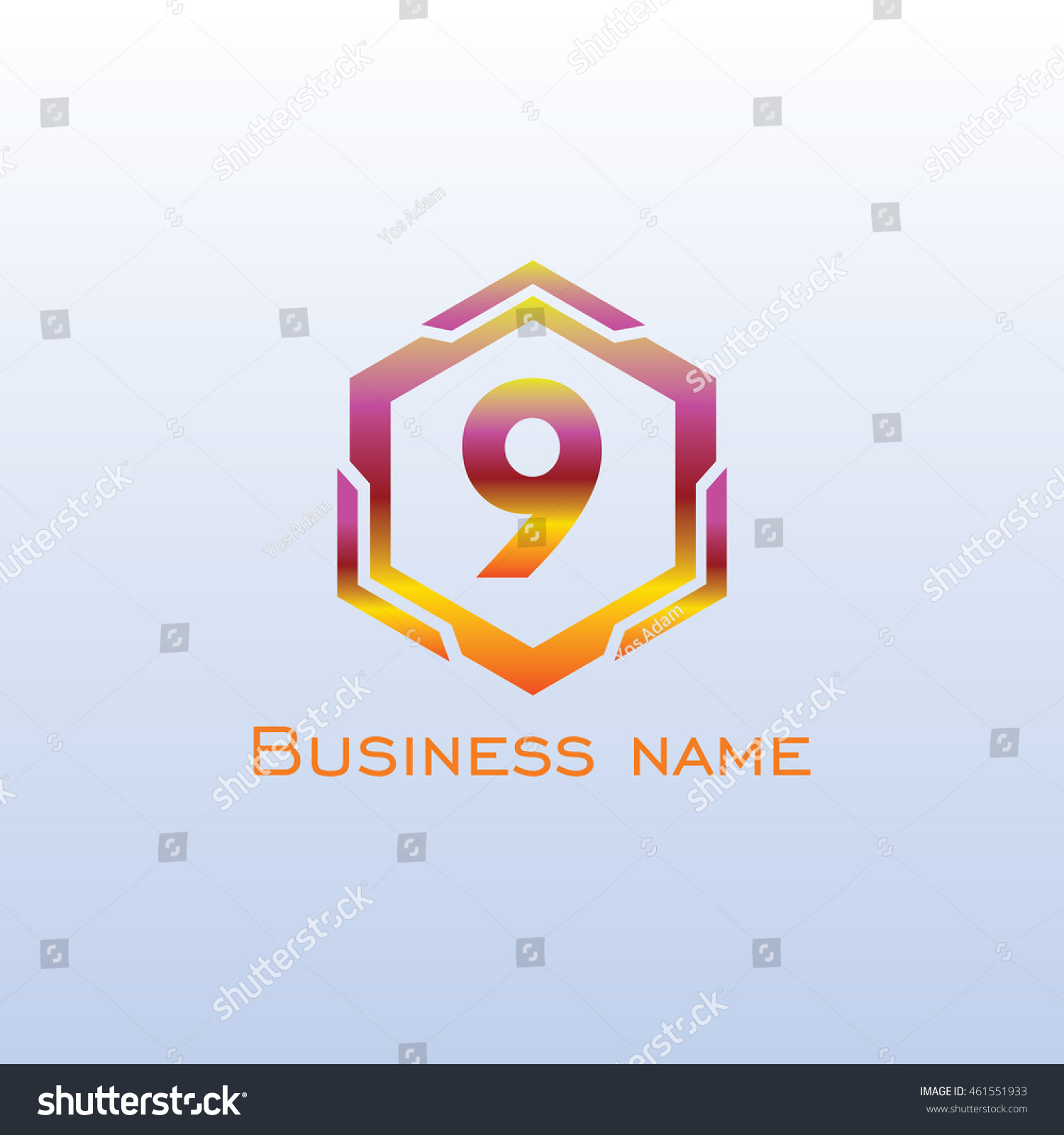 Logo Number 9 Hexagon Hot Gradient Stock Vector (Royalty Free ...