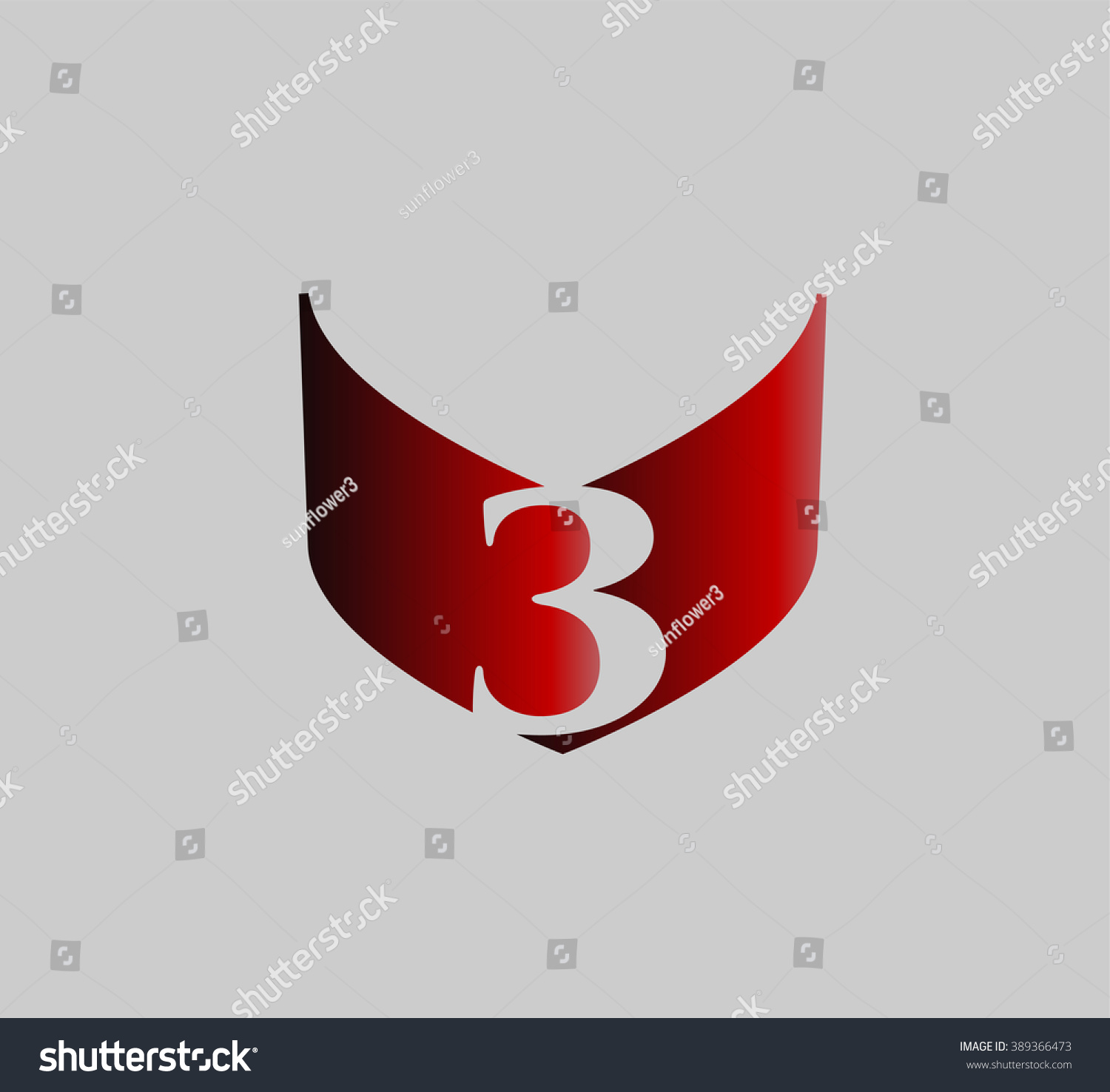 Logo Number 3 Vector Design Template Stock Vector (Royalty Free) 389366473