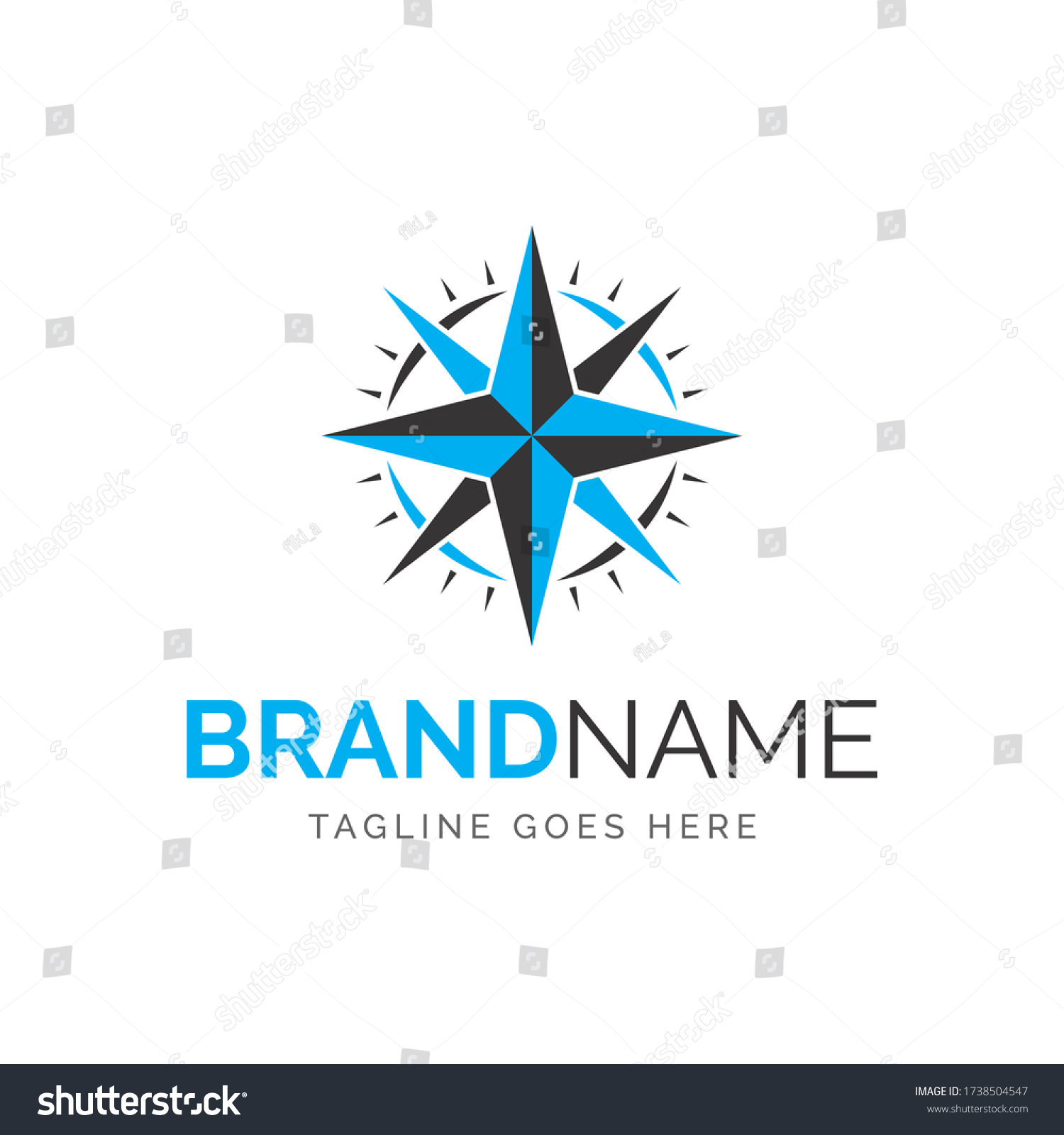 Logo Compass Vector Design Fully Editable Stock Vector (Royalty Free ...