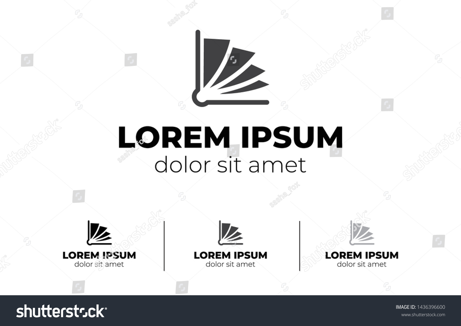 Logo Open Book Sheets Study Stock Vector (Royalty Free) 1436396600 ...