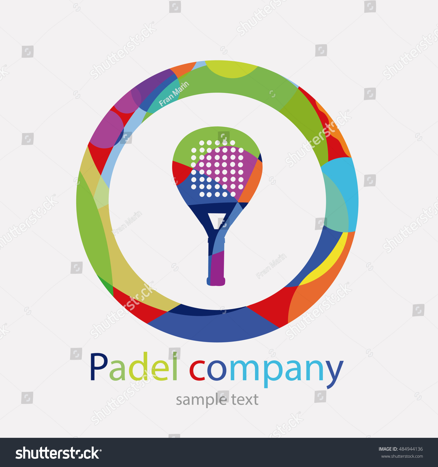 Logo Paddle Paddle Racket Many Colors Stock Vector (Royalty Free ...