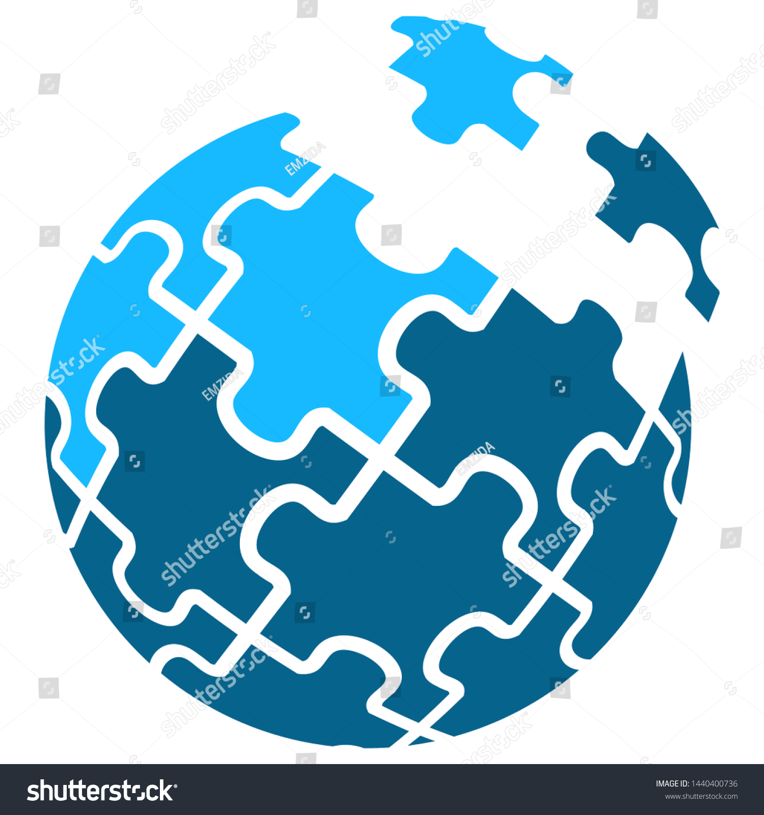 Logo Puzzle Global Vector Modern Stock Vector (Royalty Free) 1440400736 ...