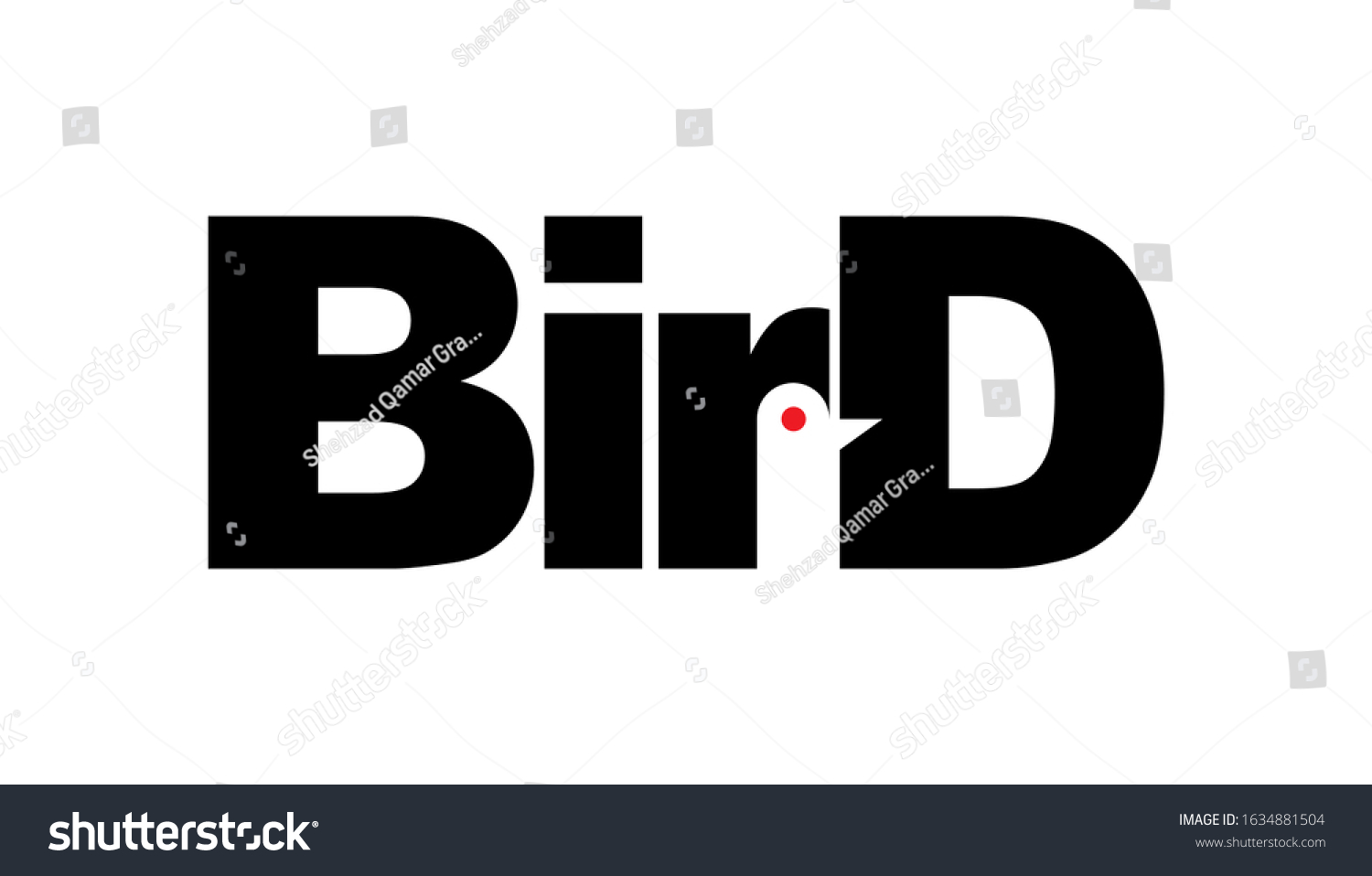 Logo Sample Word Bird Typography Stock Vector (Royalty Free) 1634881504 ...
