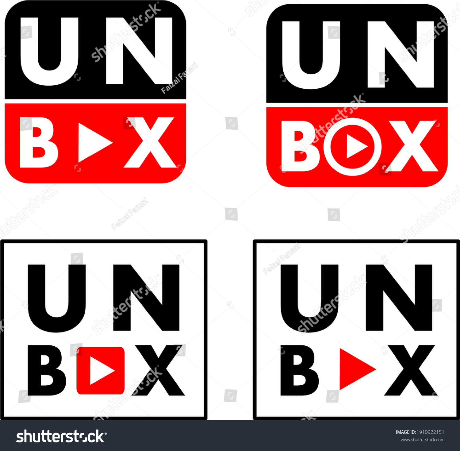 Logo Set Unbox Concept Design Stock Vector (Royalty Free) 1910922151 ...