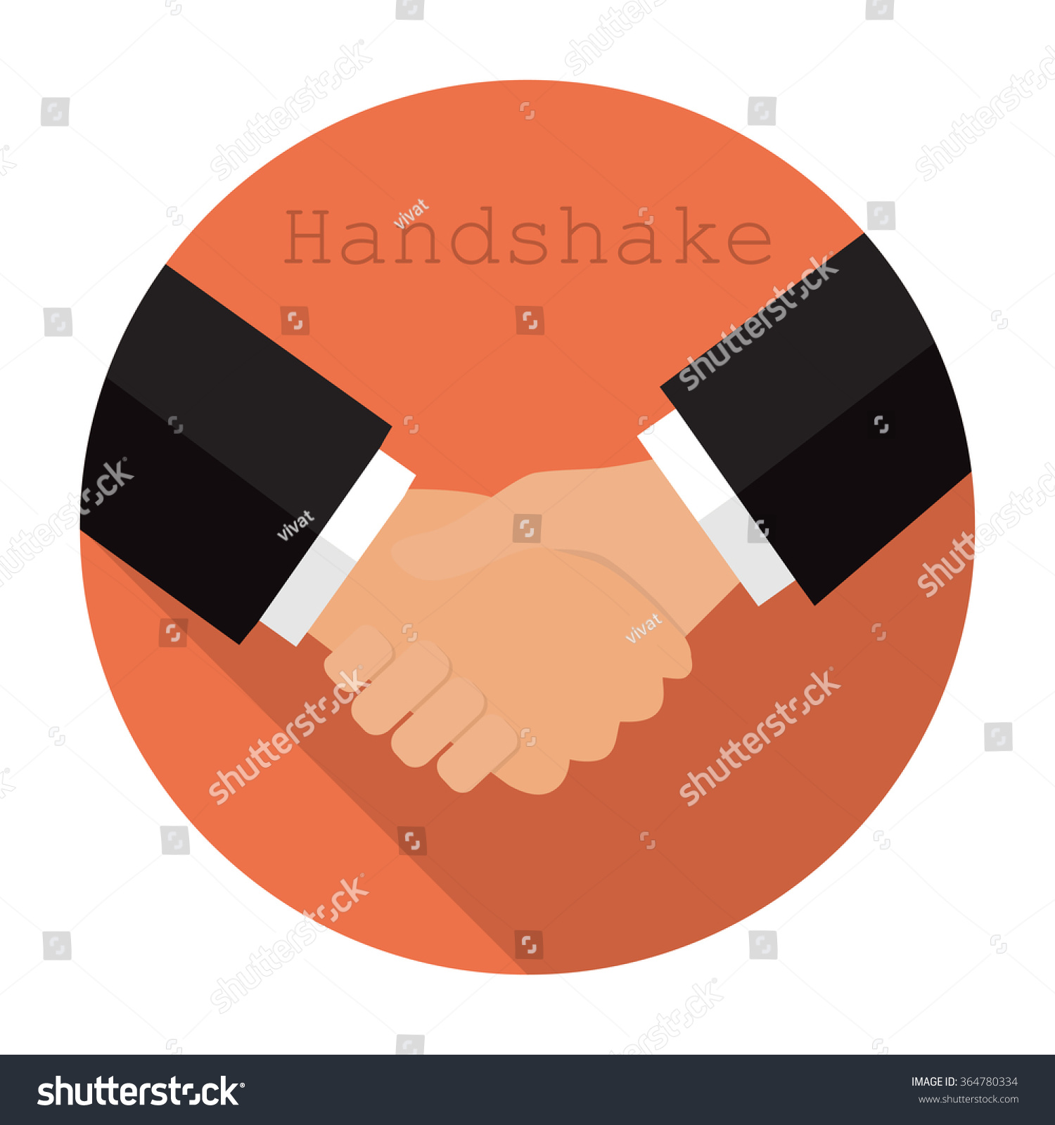 Logo Shaking Hands Flat Style Stock Vector (Royalty Free) 364780334 ...