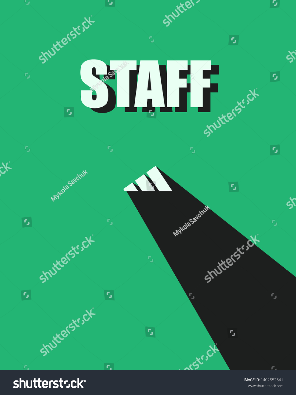 Logo Staff Vector Art Ilustration Stock Vector (Royalty Free) 1402552541
