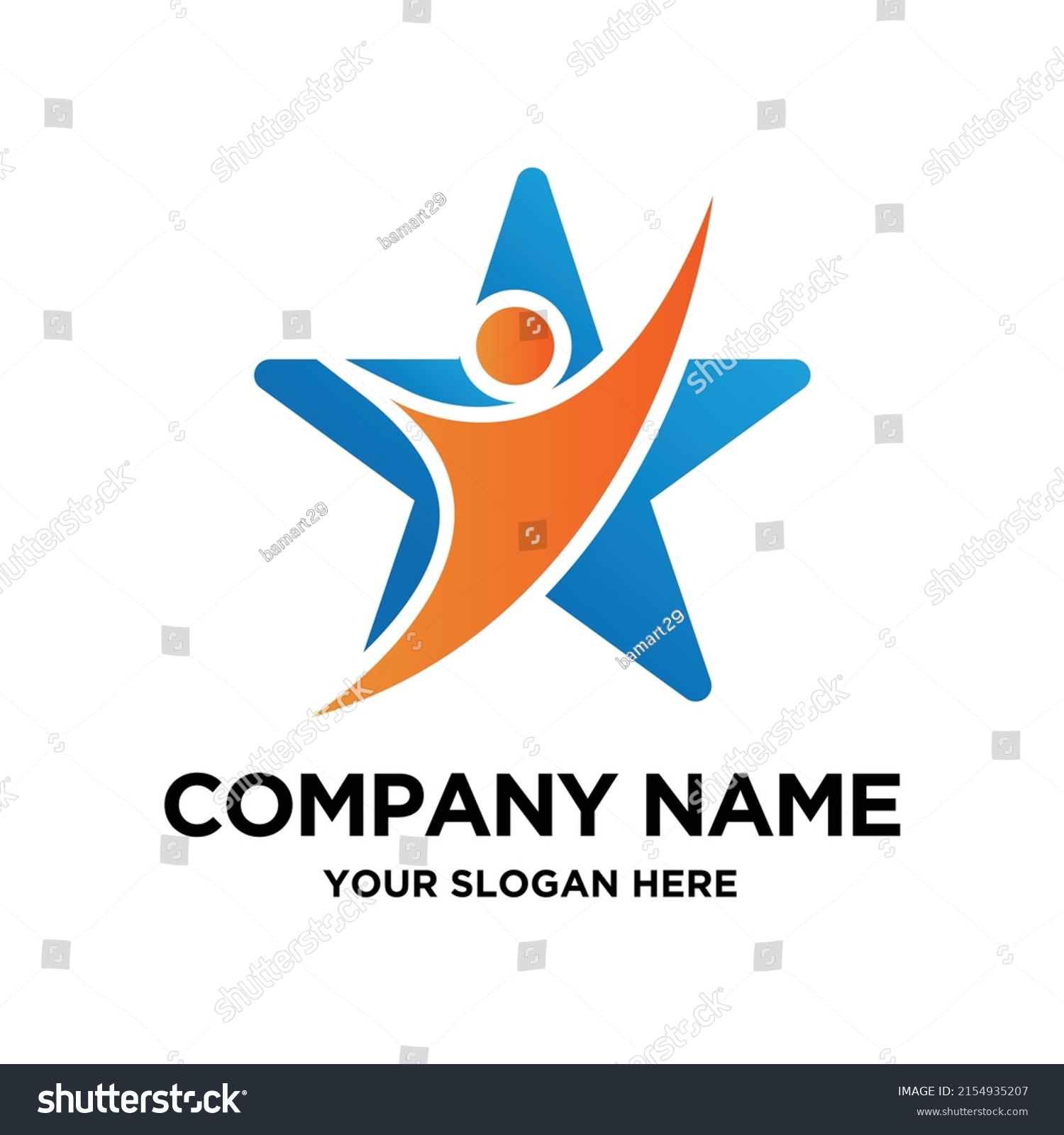 Logo Star Human Simple Logo Stock Vector (Royalty Free) 2154935207 ...