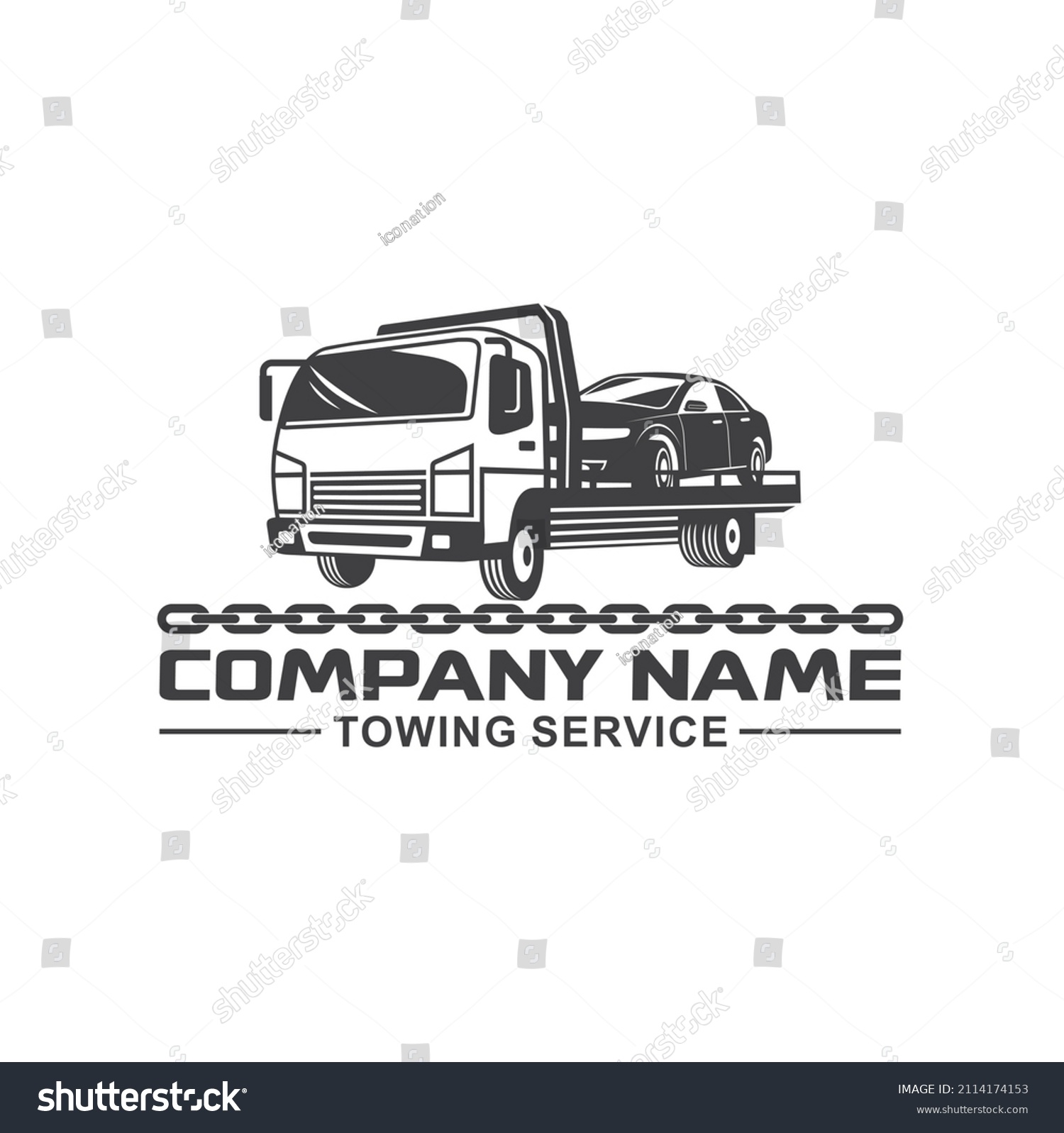 Logo Template Towing Service Vector Art Stock Vector (Royalty Free ...