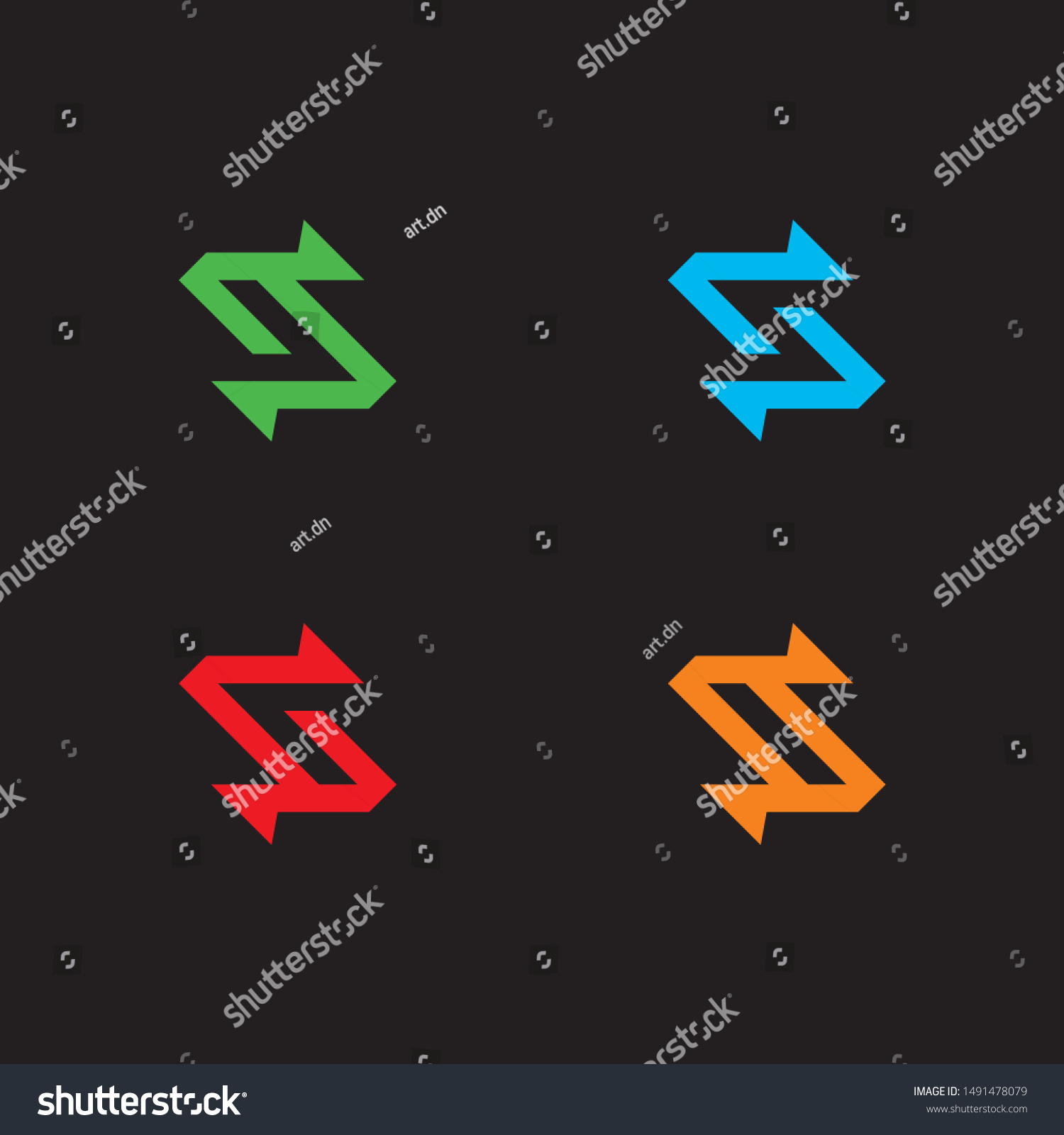 Logo Template Letter S Simple Stock Vector (Royalty Free) 1491478079