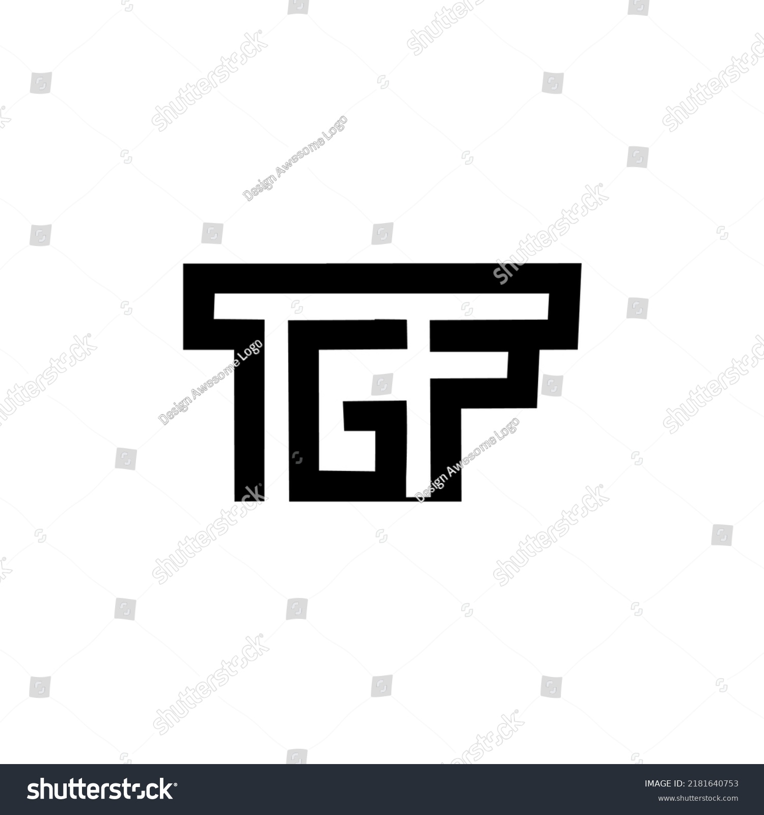 Logo Tgf Vector Illustration Isolated Background Stock Vector (Royalty ...