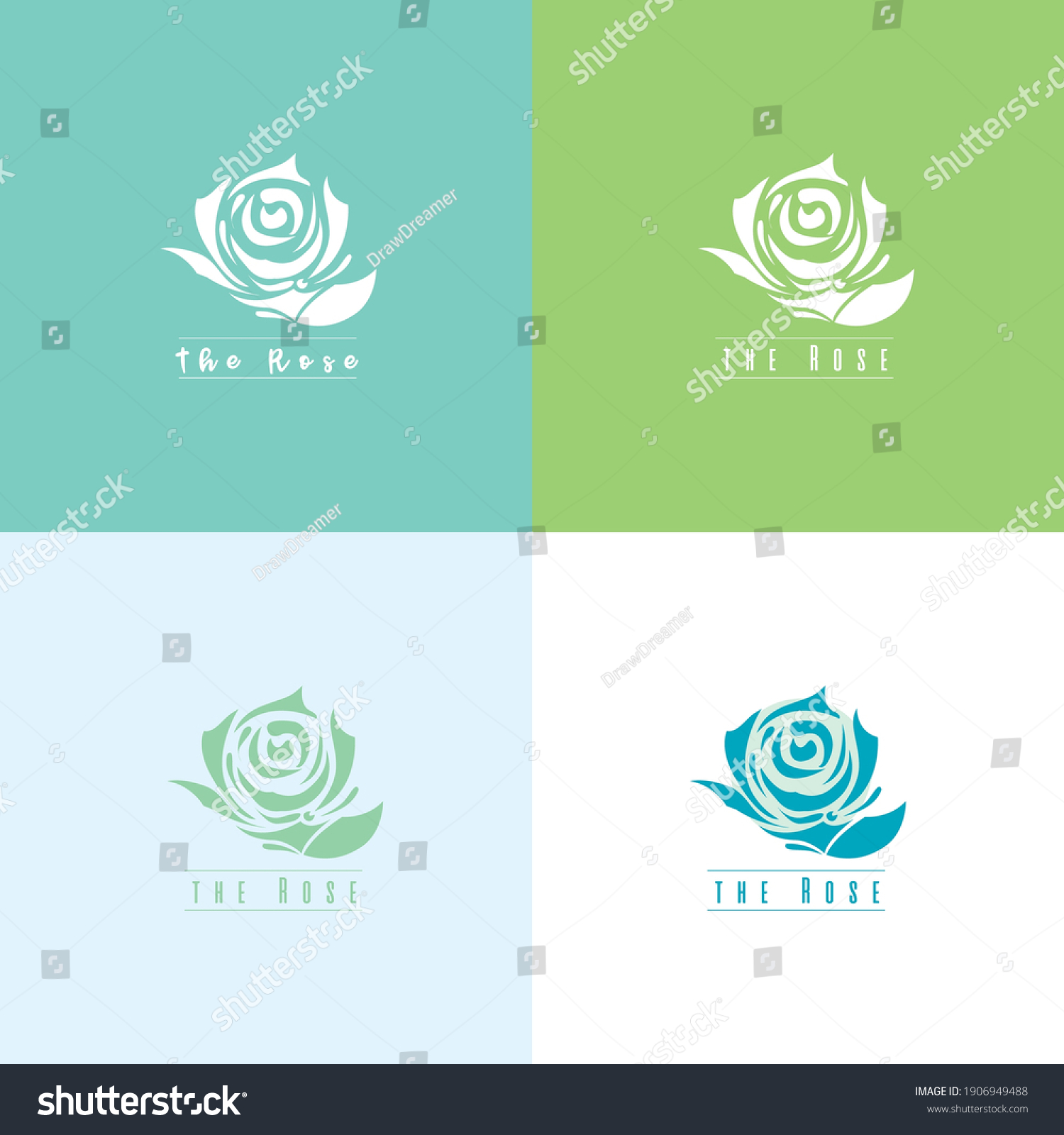 Logo Flower Rose Vector Symbol Stock Vector (Royalty Free) 1906949488