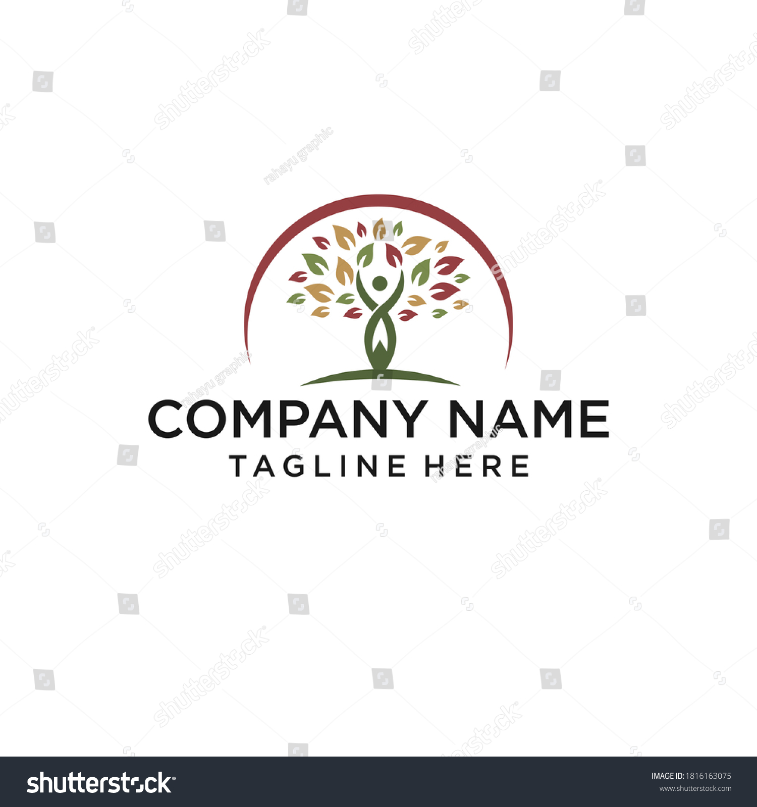 Logo Tree Growing Symbol Icon Vector Stock Vector (Royalty Free) 1816163075